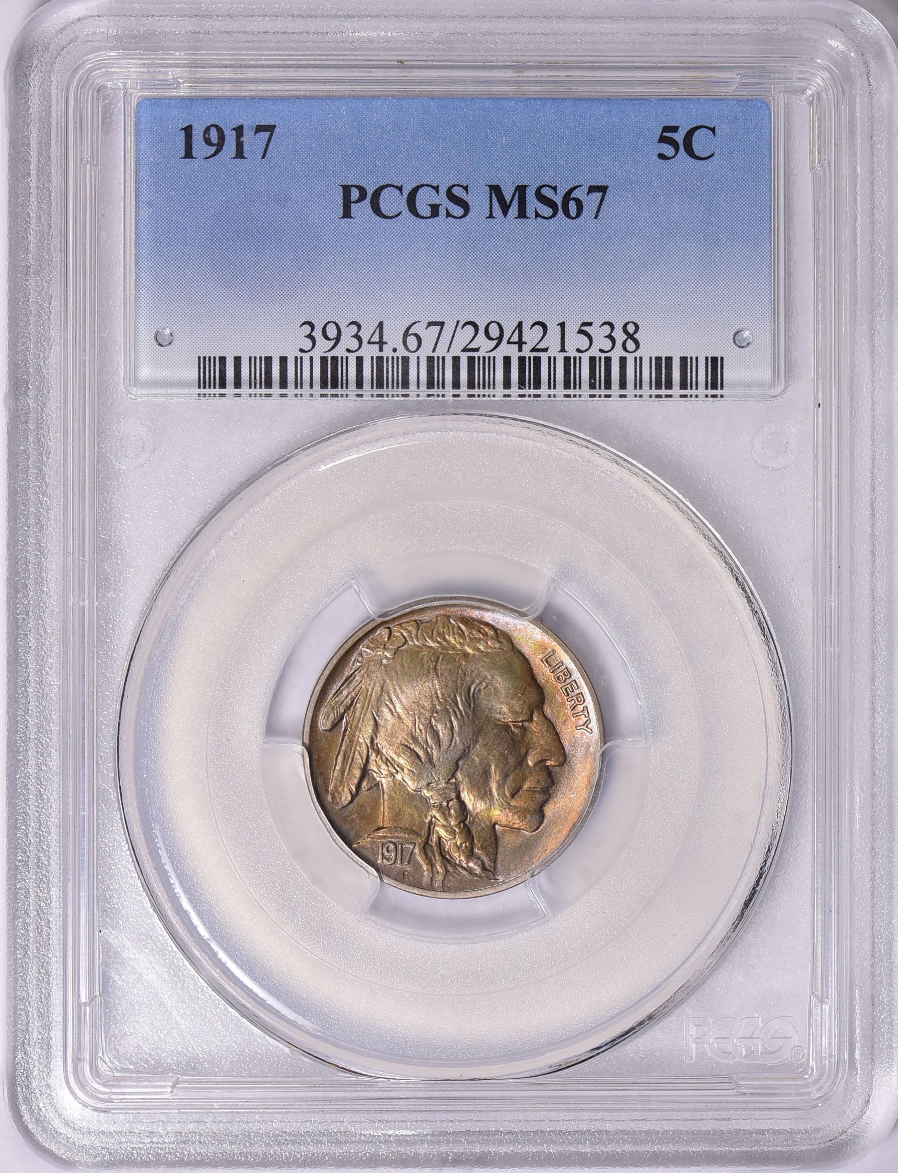 1917 Buffalo Nickel PCGS MS-67 (Item 1753020) | GreatCollections Coin ...