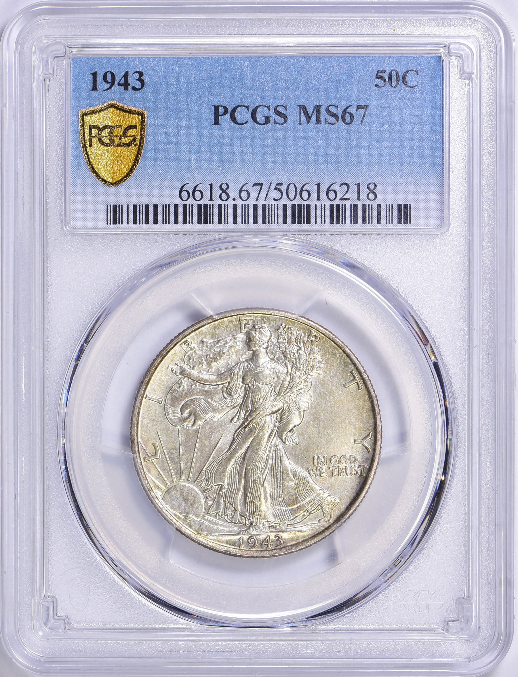 1943 Walking Liberty Half Dollar PCGS MS-67 (Item 1753031) | GreatCollections Coin Auctions