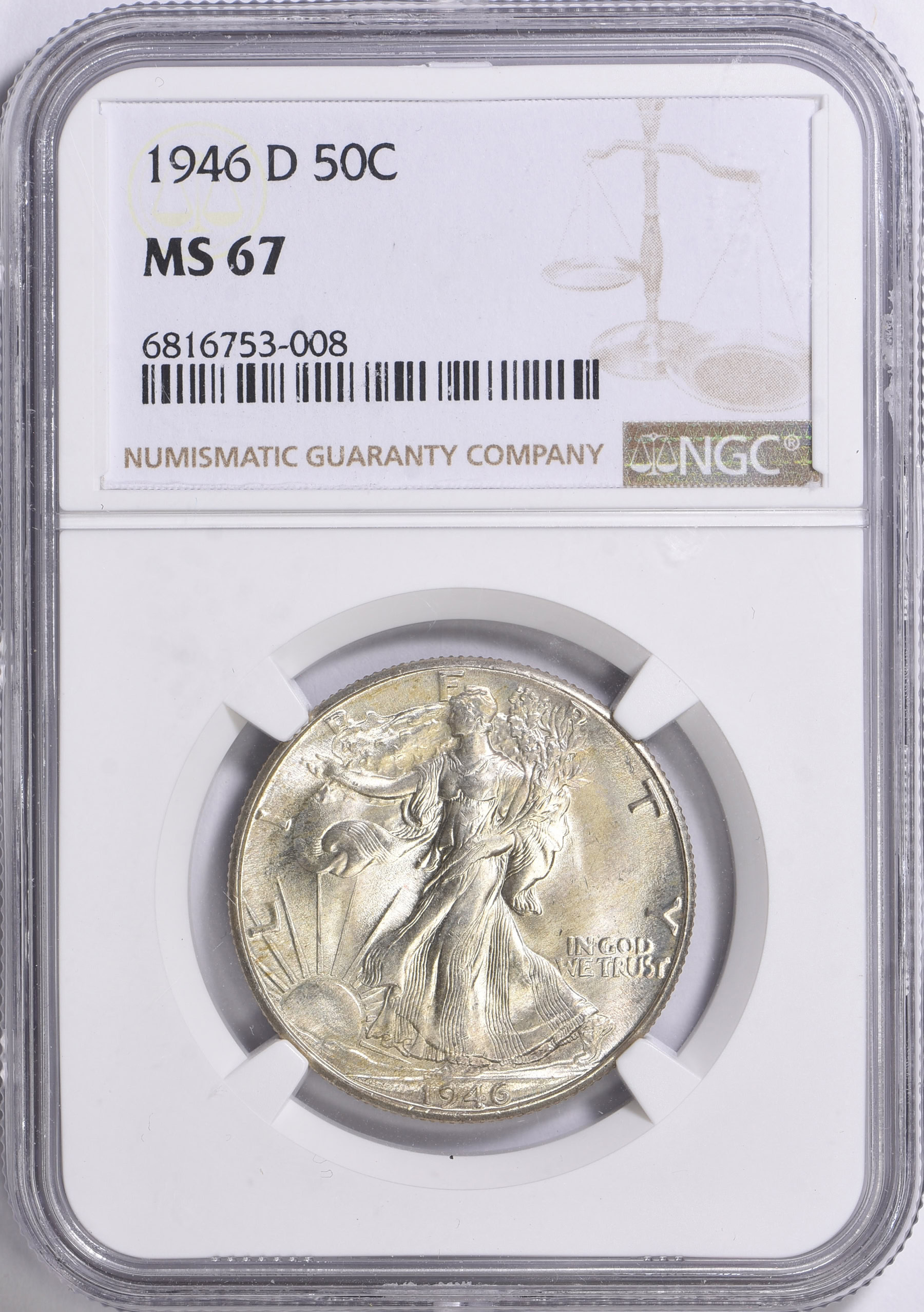 1946-D Walking Liberty Half Dollar NGC MS-67 (Item 1753049) | GreatCollections Coin Auctions