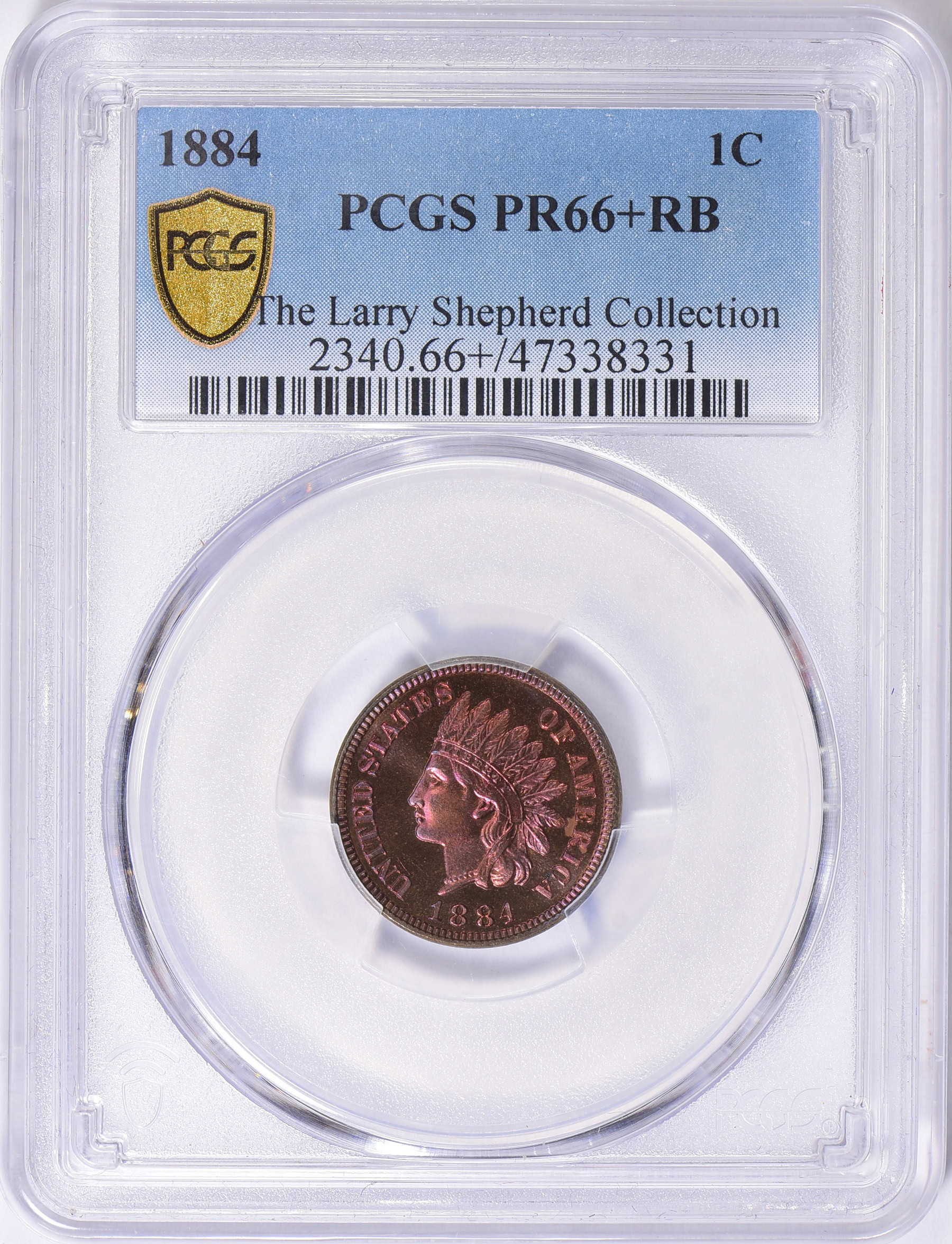 1884 Indian Cent PCGS Proof-66+ RB (Toned) (Larry Shepherd Collection) (Item 1753080 ...