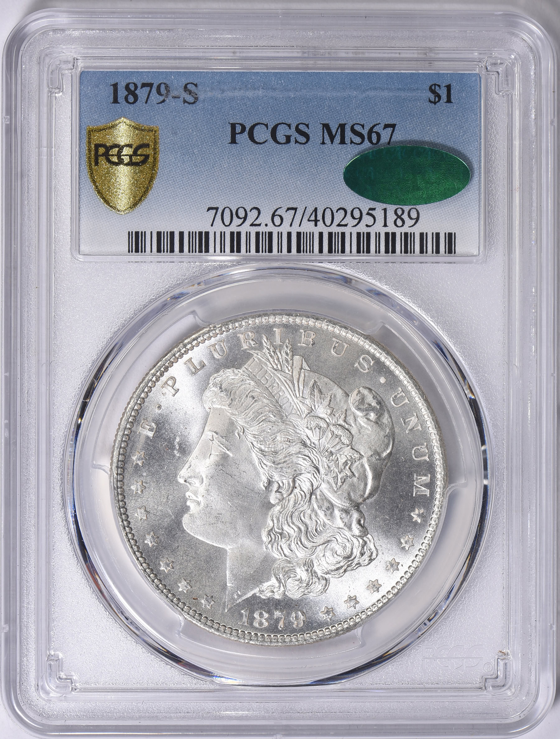 1879-S Morgan Silver Dollar PCGS MS-67 (CAC Green) (Item 1753085) | GreatCollections Coin Auctions