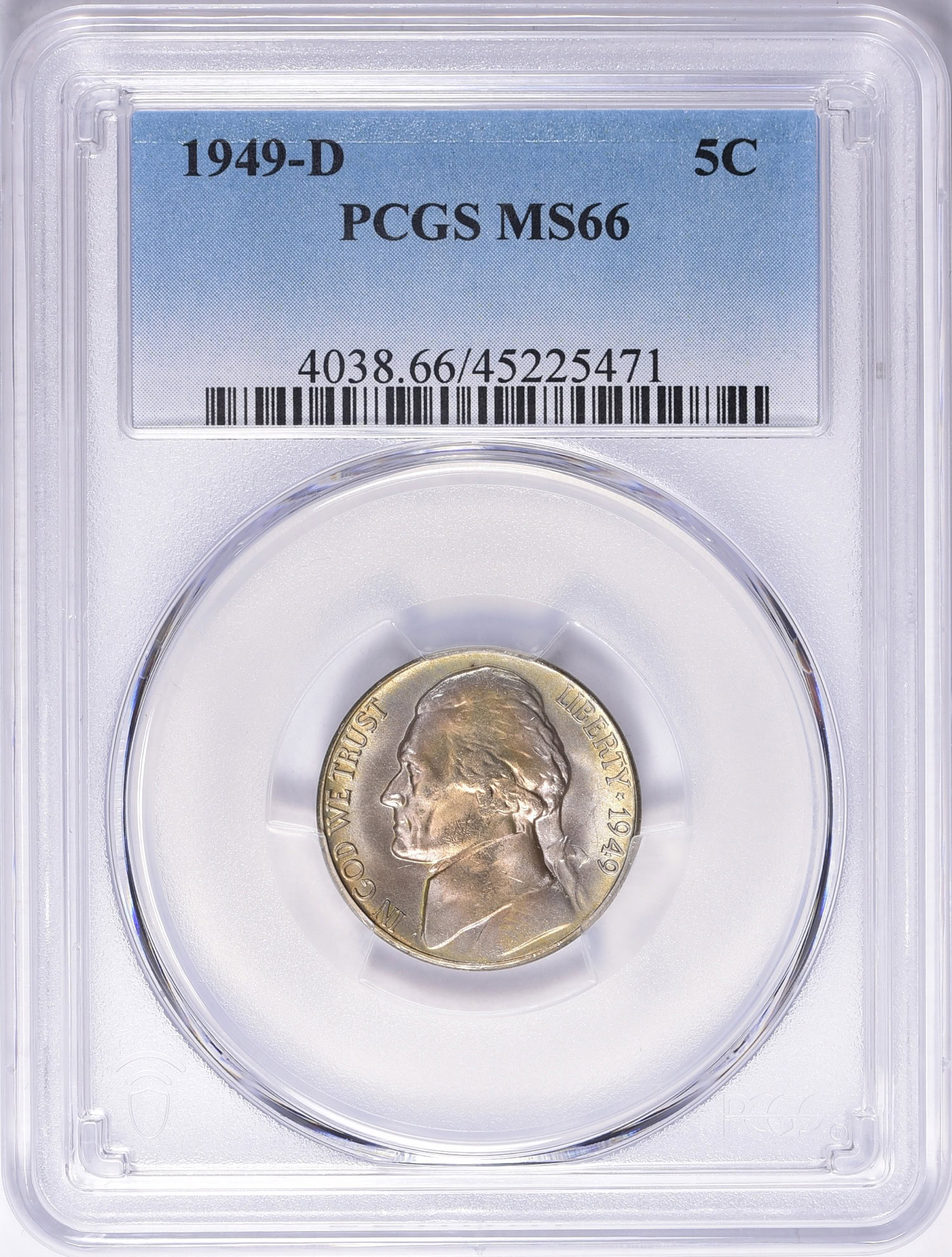 1949-D Jefferson Nickel PCGS MS-66 (Toned) (Item 1753218 ...