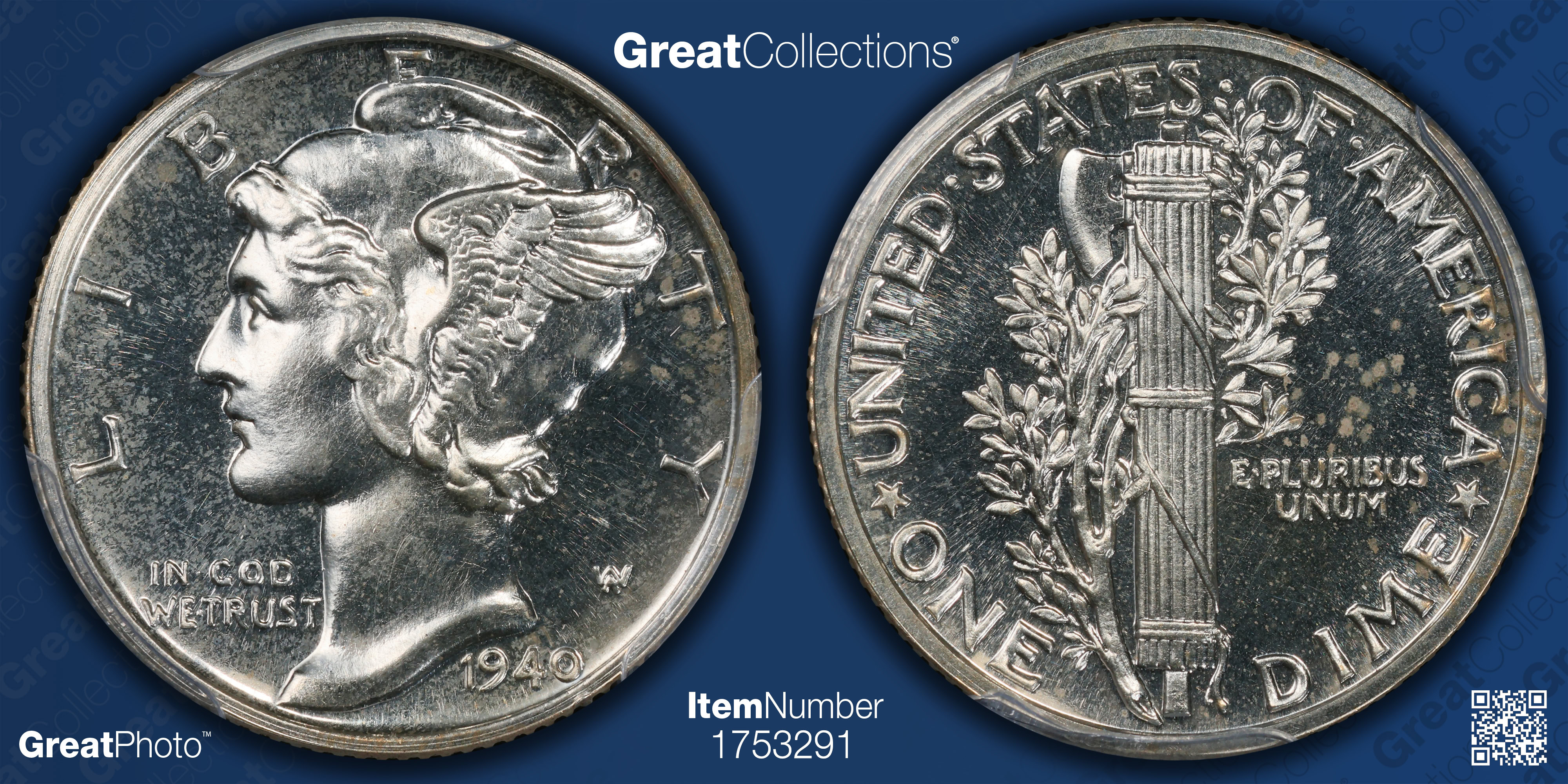 1940 Mercury Dime PCGS Proof-65 (CAC Green) (Item 1753291 ...