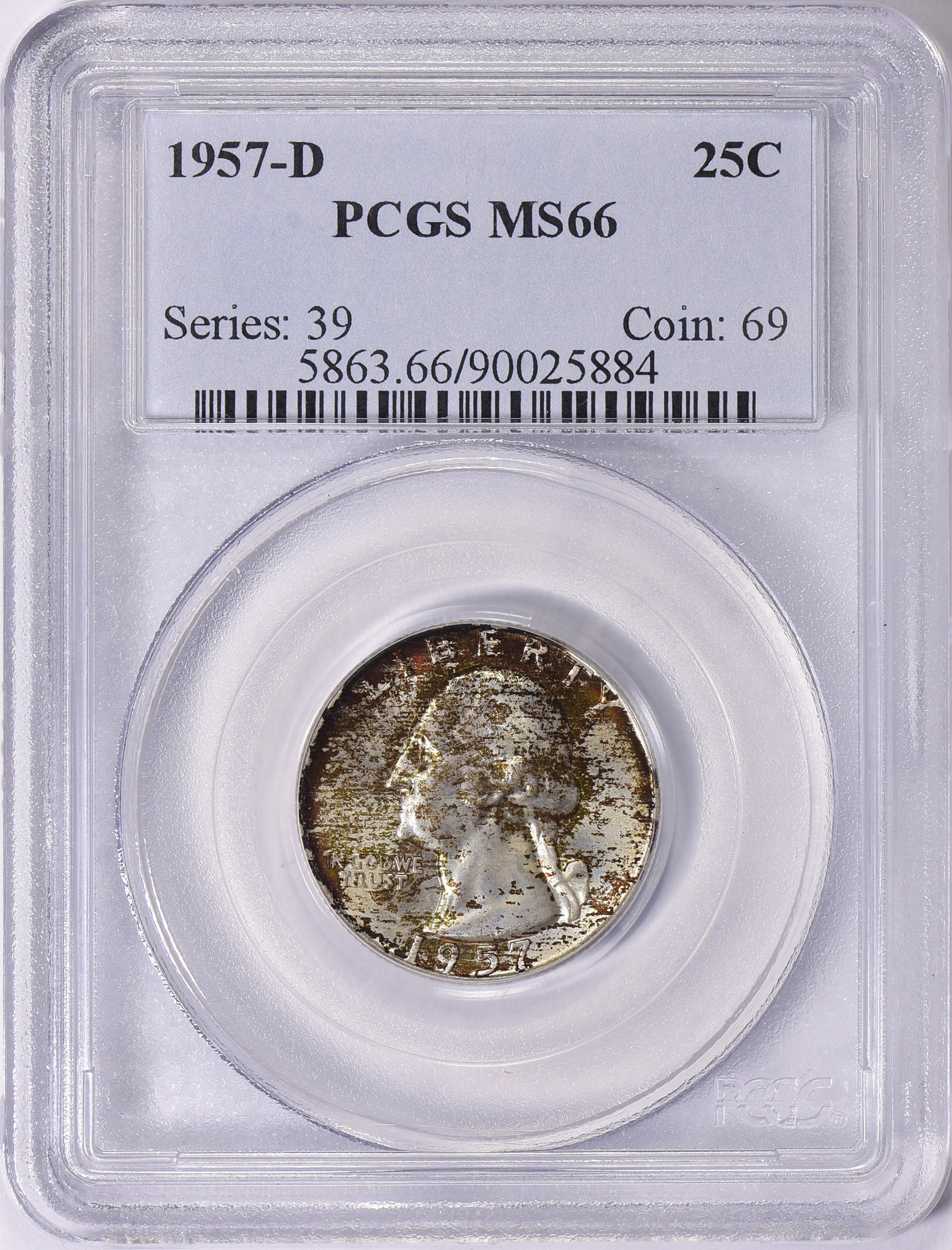 1957-D Washington Quarter PCGS MS-66 (Toned) (Item 1753299) | GreatCollections Coin Auctions