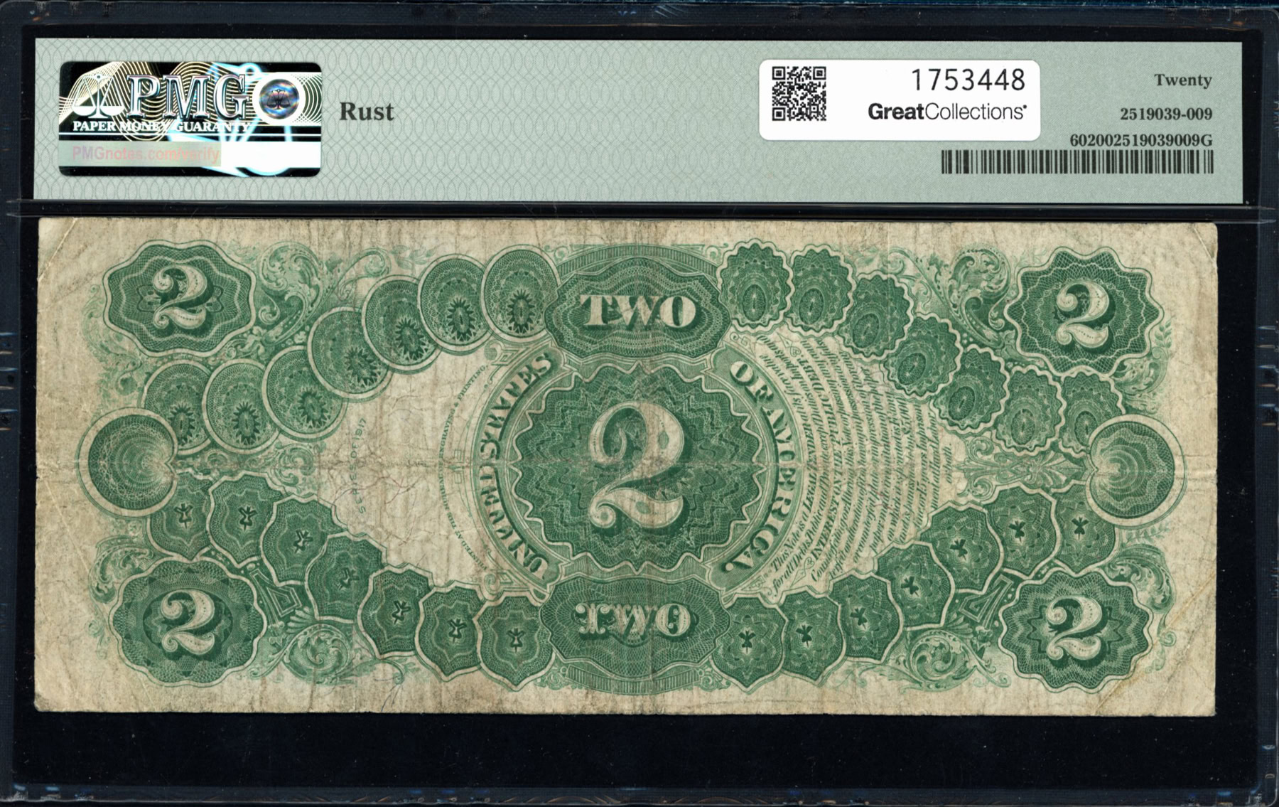 Fr. 60 1917 $2 Legal Tender Note Speelman / White PMG Very Fine 20 ...