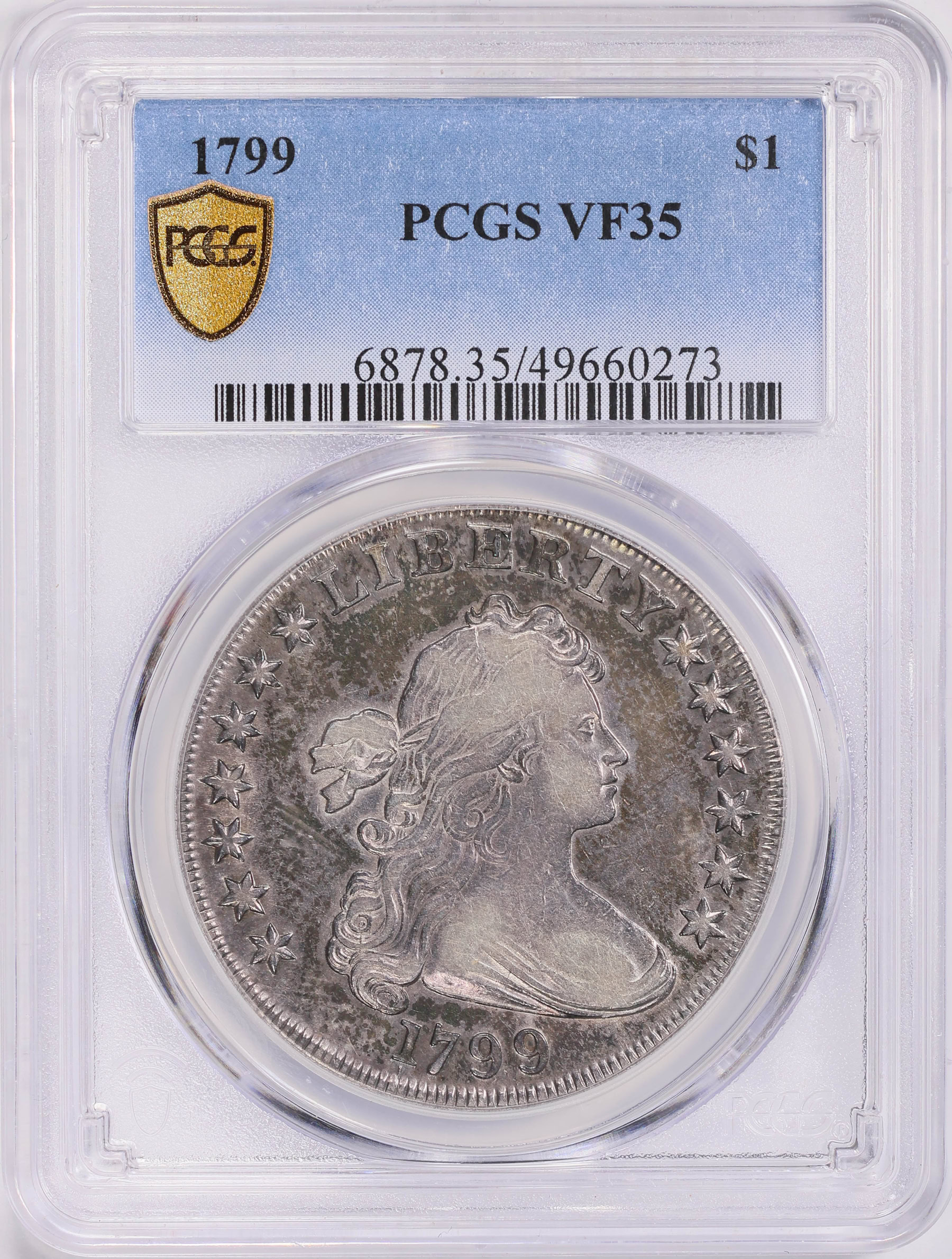 1799 Draped Bust Silver Dollar PCGS VF-35 (Toned) (Item 1753535) | GreatCollections Coin Auctions