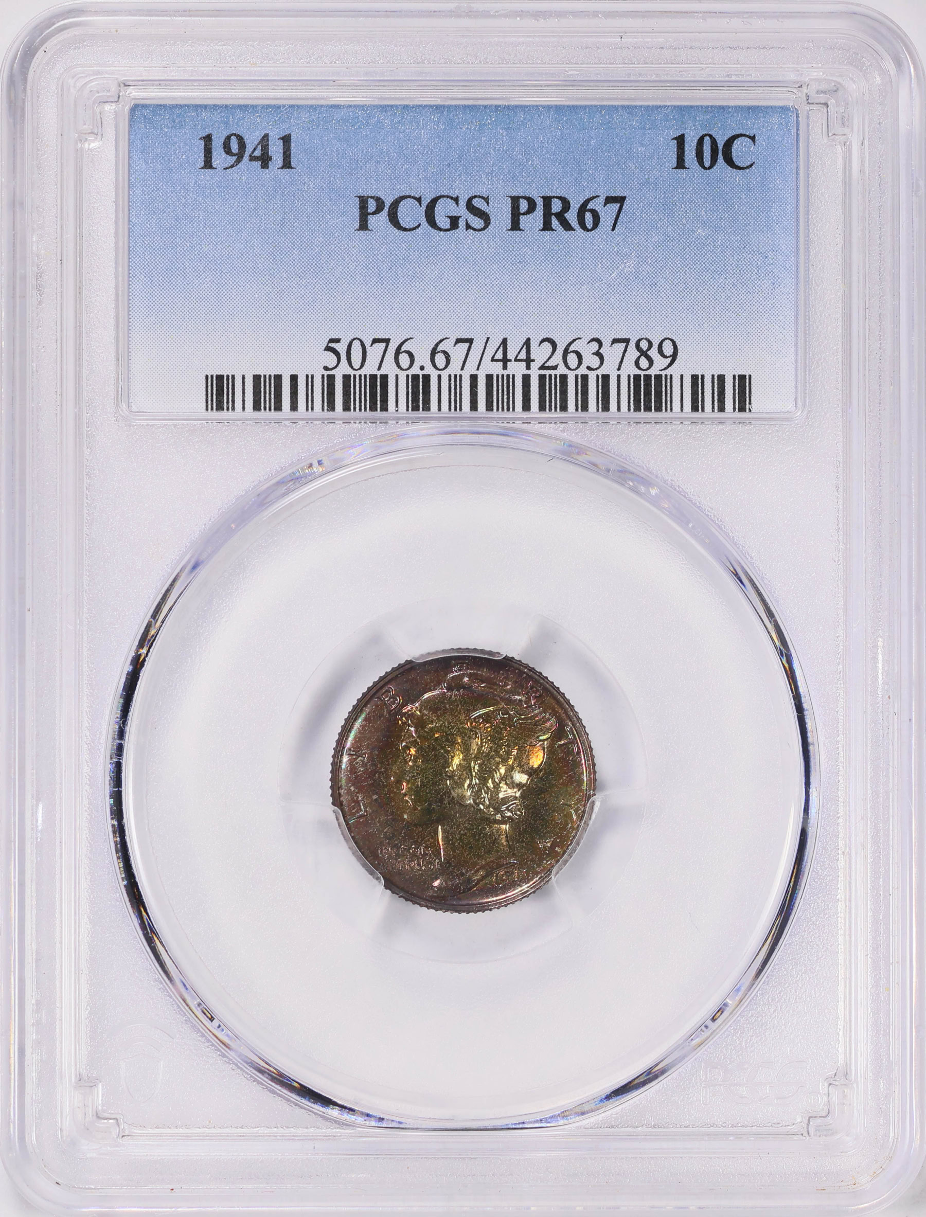 1941 Mercury Dime PCGS Proof-67 (Toned) (Item 1753541) | GreatCollections Coin Auctions