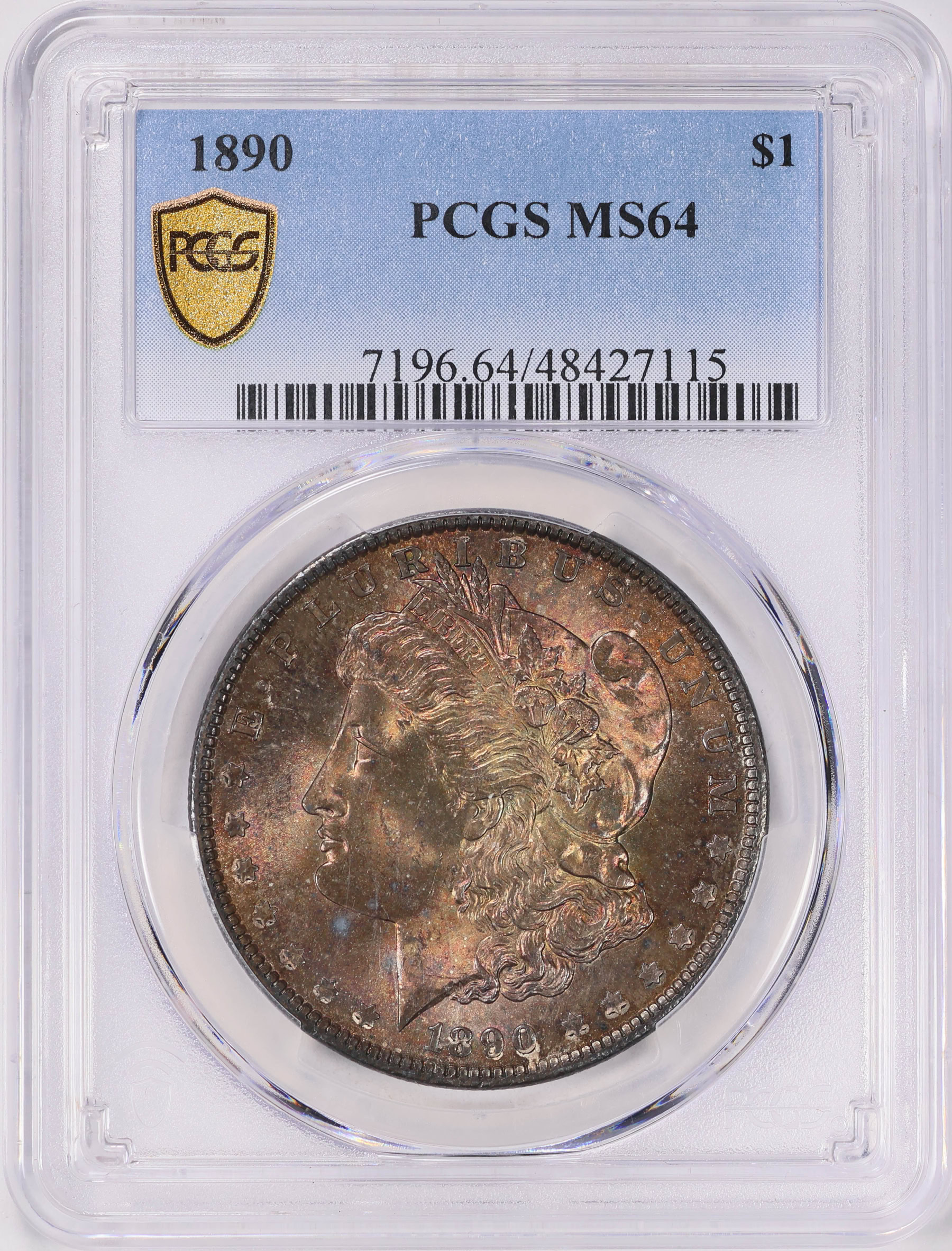 1890 Morgan Silver Dollar PCGS MS-64 (Toned) (Item 1753544) | GreatCollections Coin Auctions