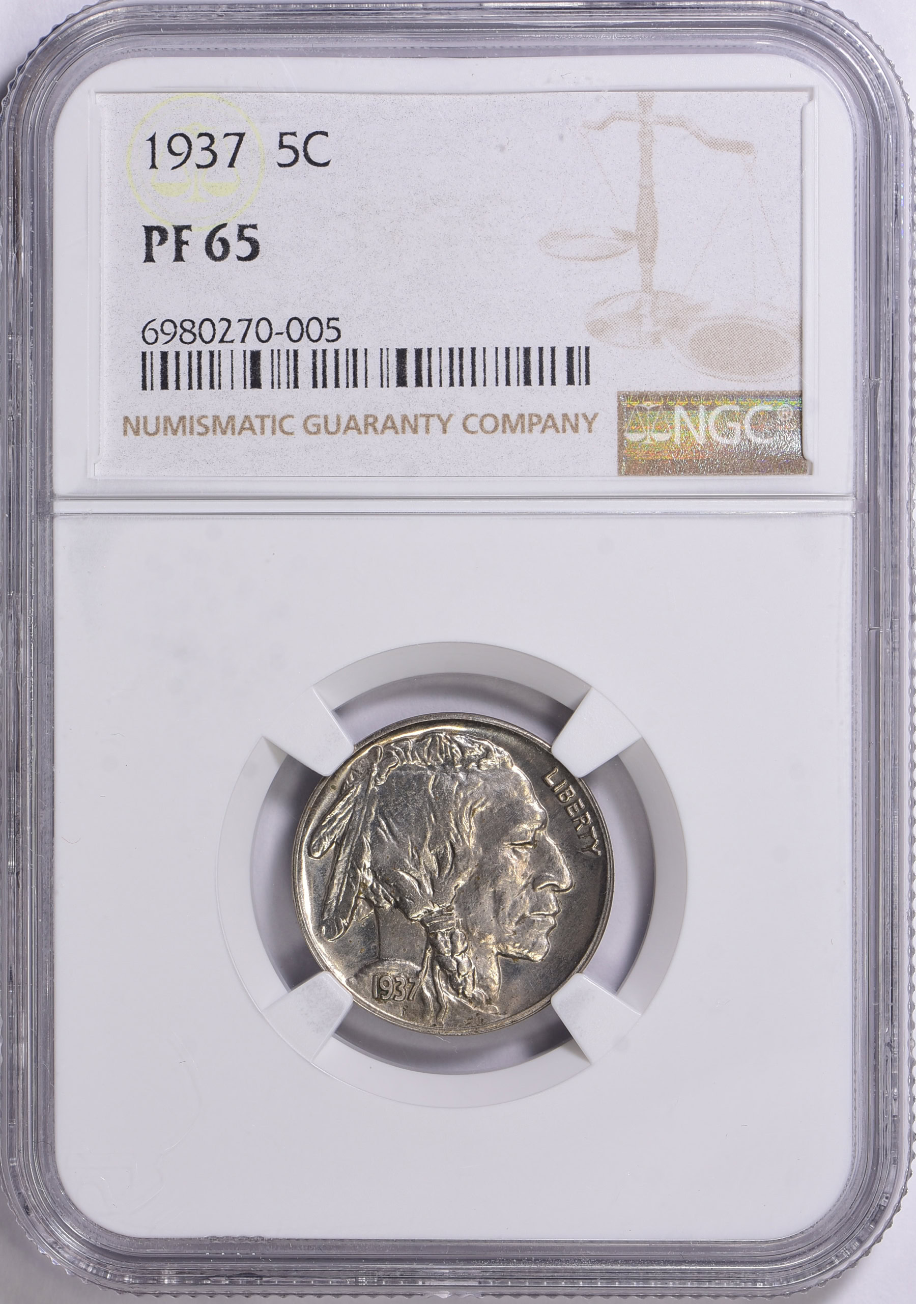 1937 Buffalo Nickel NGC Proof-65 (Item 1753557) | GreatCollections Coin ...