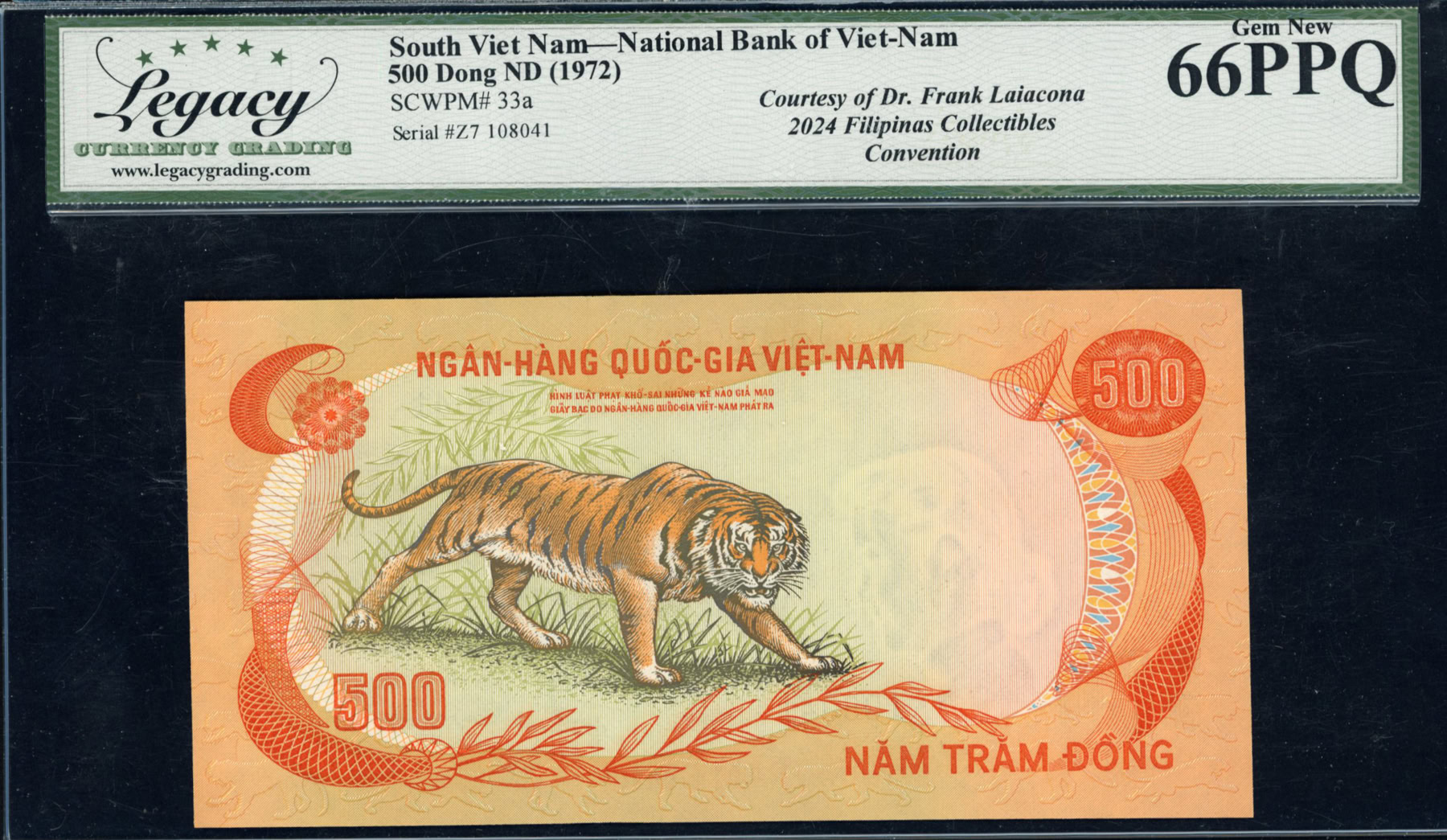 South Vietnam ND (1972) 500 Dong National Bank Note SCWPM-33a Legacy ...