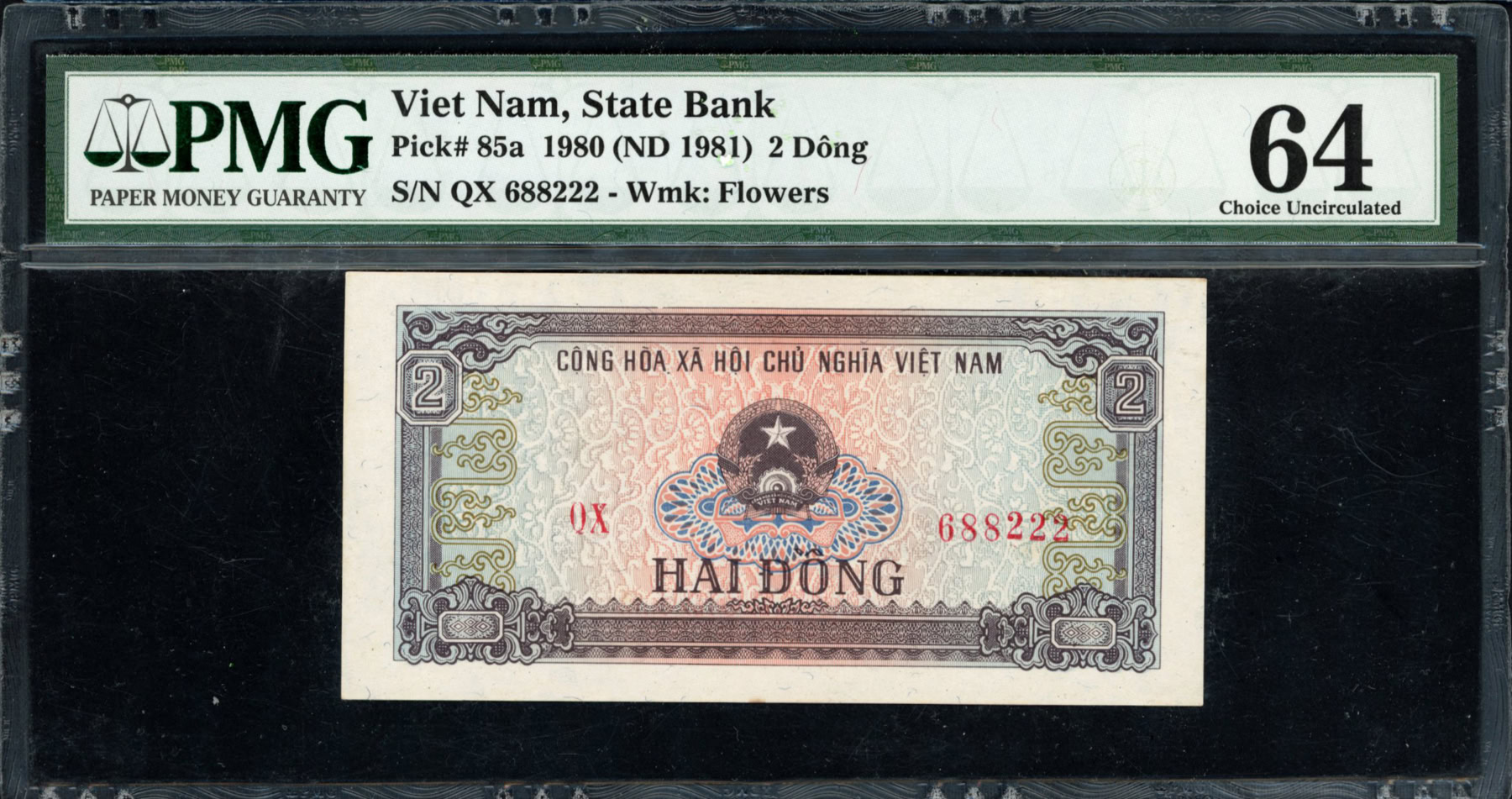 Vietnam 1980 (ND 1981) 2 Dong SCWPM-85a PMG Choice Uncirculated 64 ...