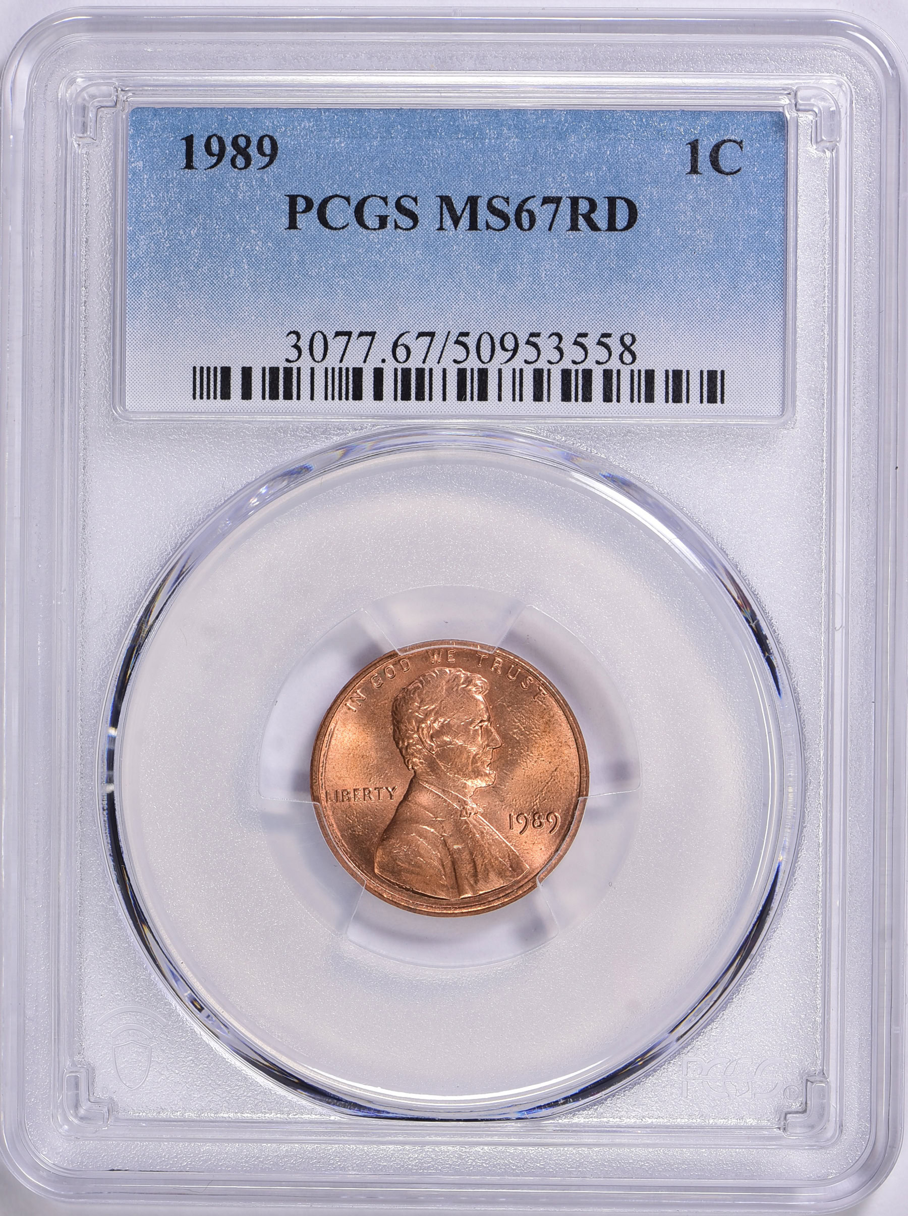 1989 Lincoln Cent PCGS MS-67 RD (Item 1753893) | GreatCollections Coin ...