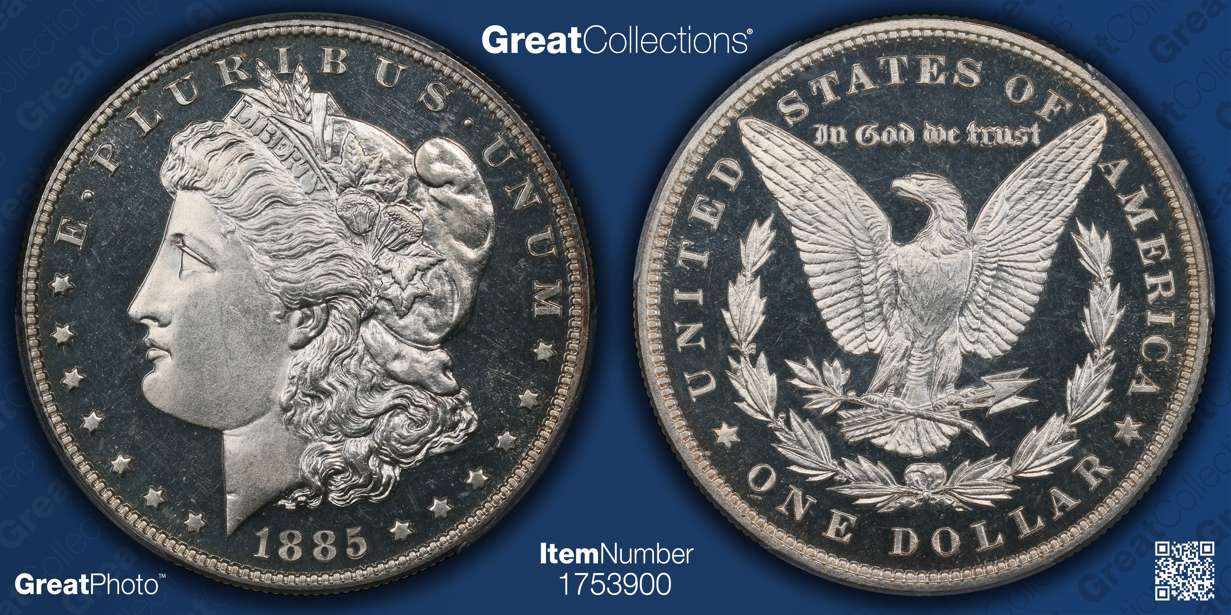 1885 Morgan Silver Dollar PCGS Proof-66+ CAMEO (CAC Green) (Item ...