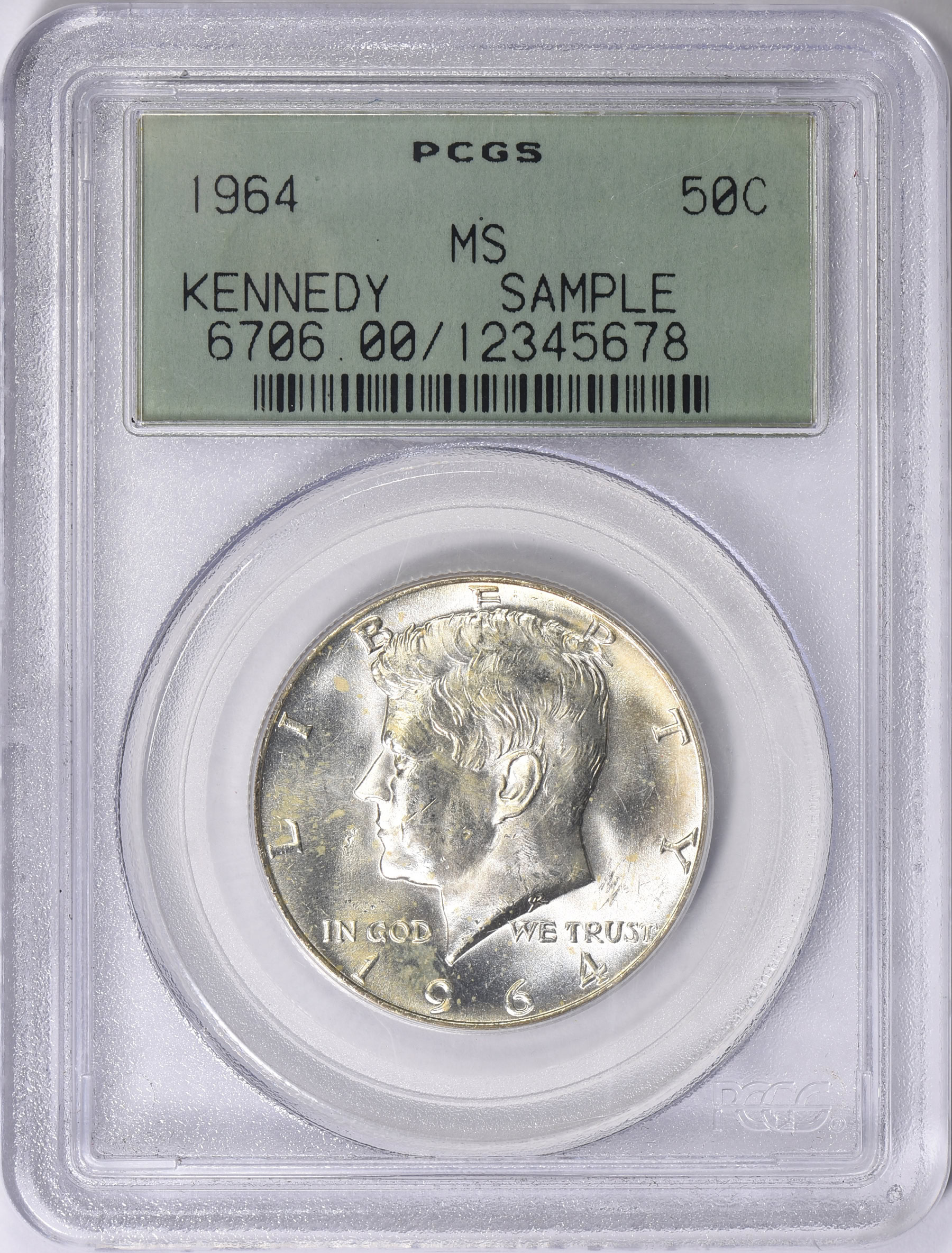 1964 Kennedy Half Dollar PCGS Certified OGH (Sample Slab) (Item 1753908 ...