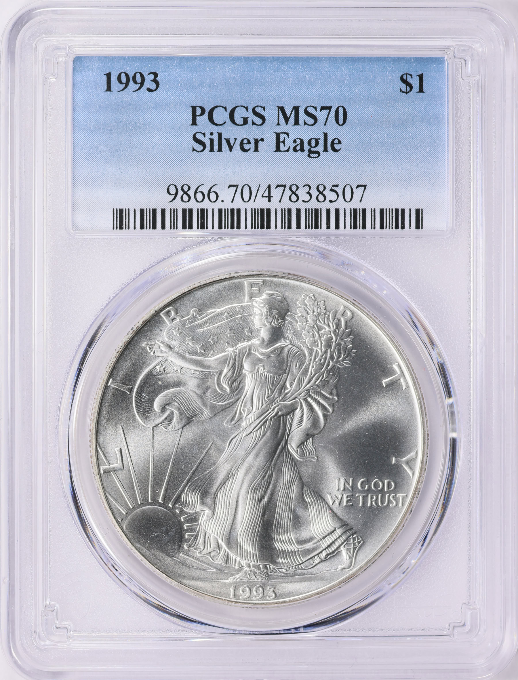 1993 $1 Silver Eagle PCGS MS-70 (Item 1753928) | GreatCollections Coin ...