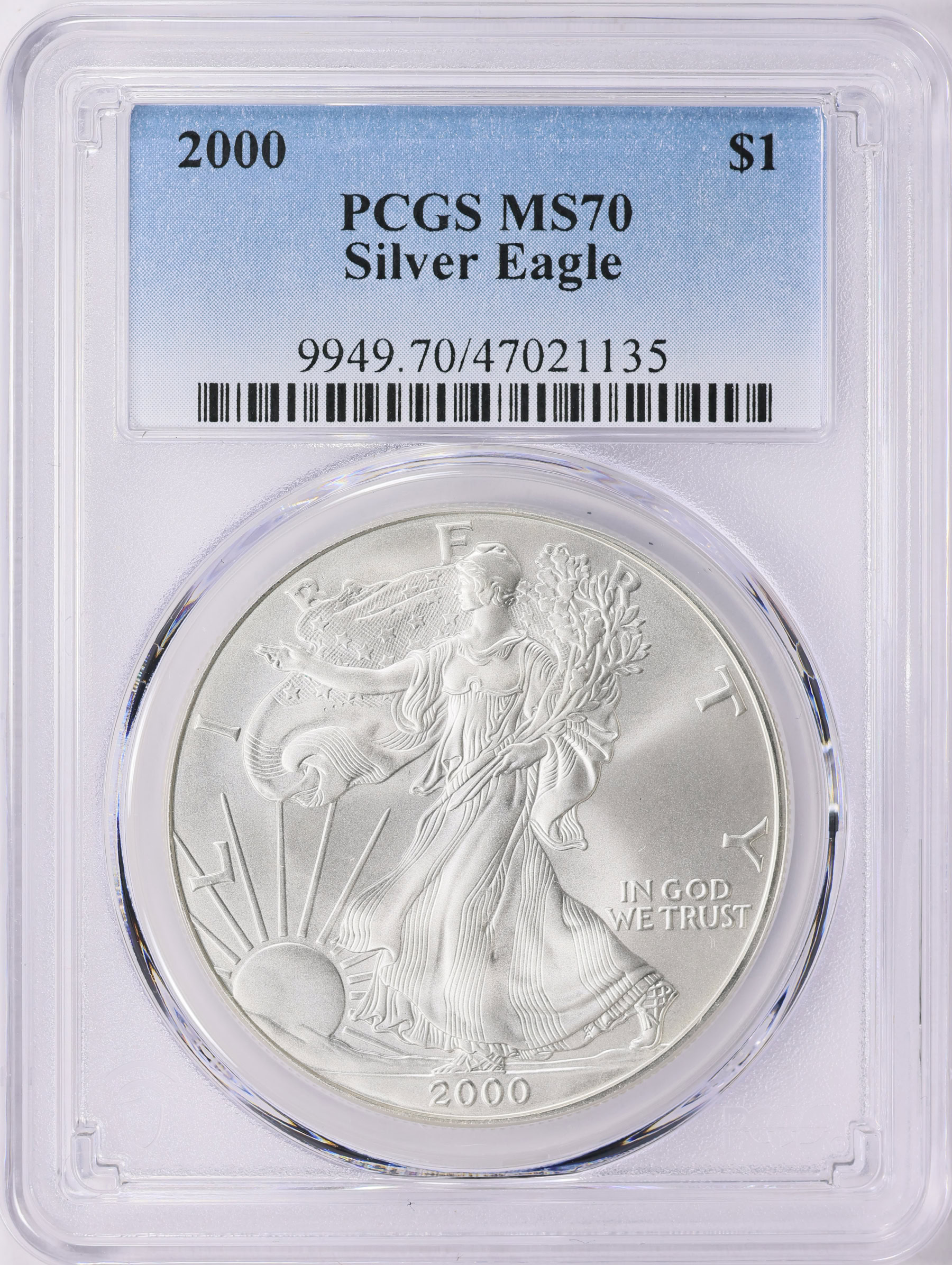 2000 $1 Silver Eagle PCGS MS-70 (Item 1753976) | GreatCollections Coin ...