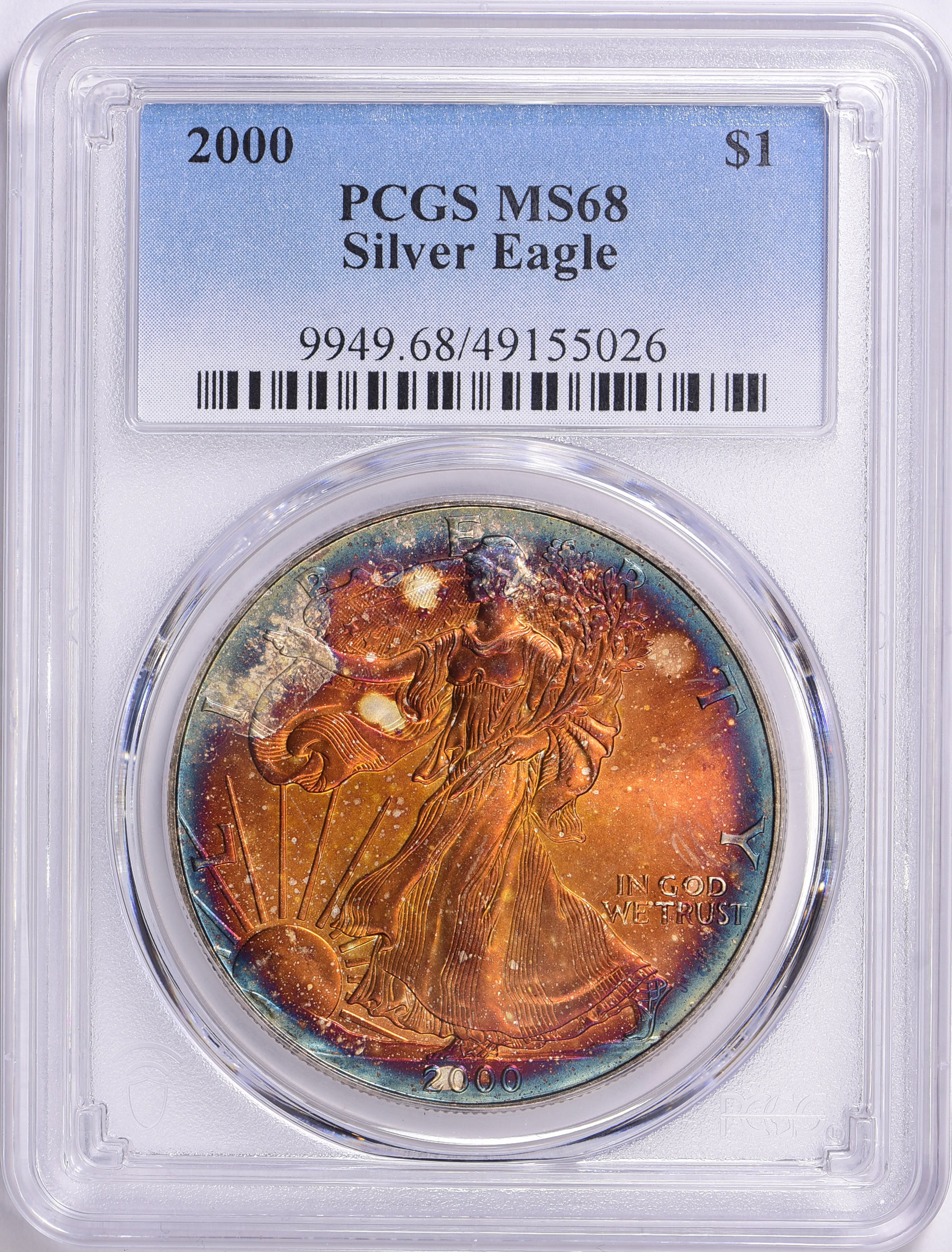 2000 $1 Silver Eagle PCGS MS-68 (Toned) (Item 1754086 ...