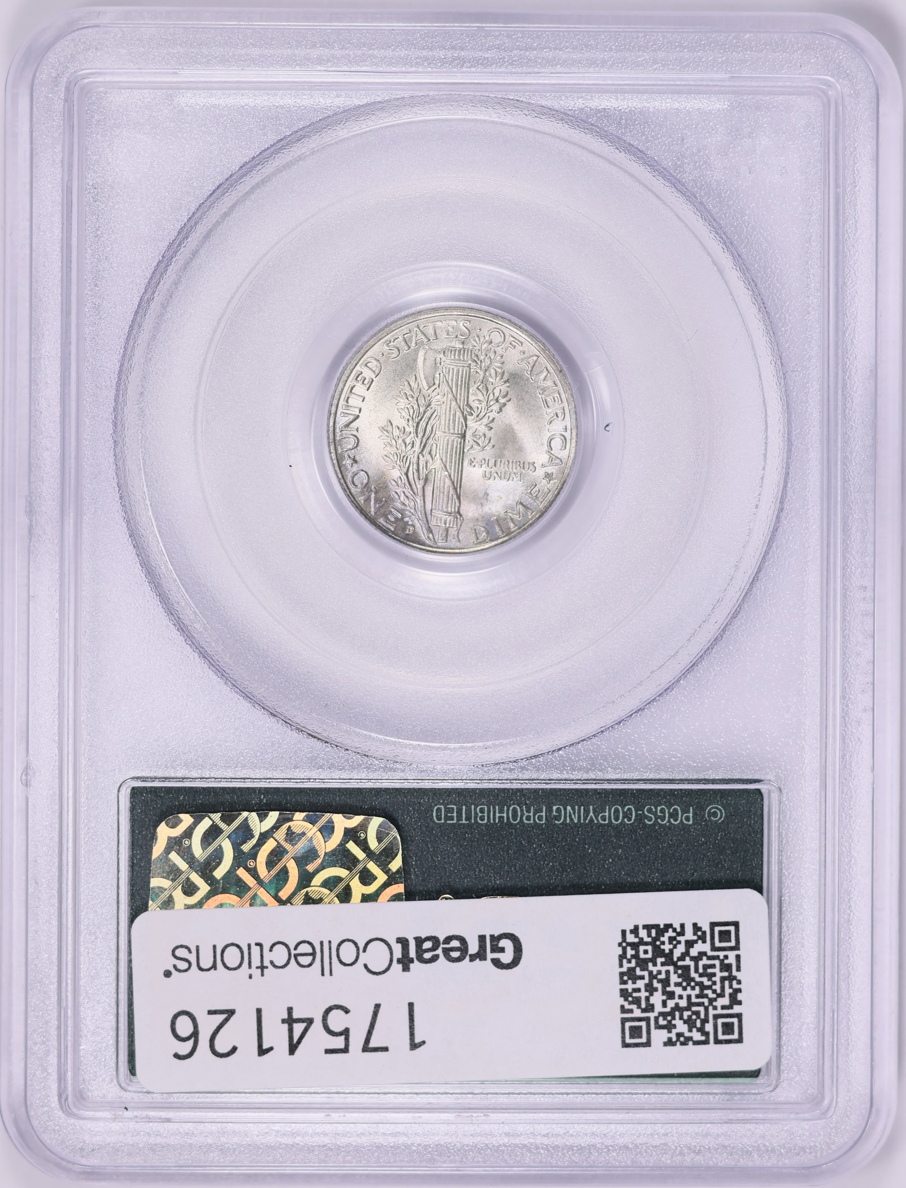 1943-D Mercury Dime PCGS MS-66 FB (CAC Gold) OGH (Item 1754126) | GreatCollections Coin Auctions