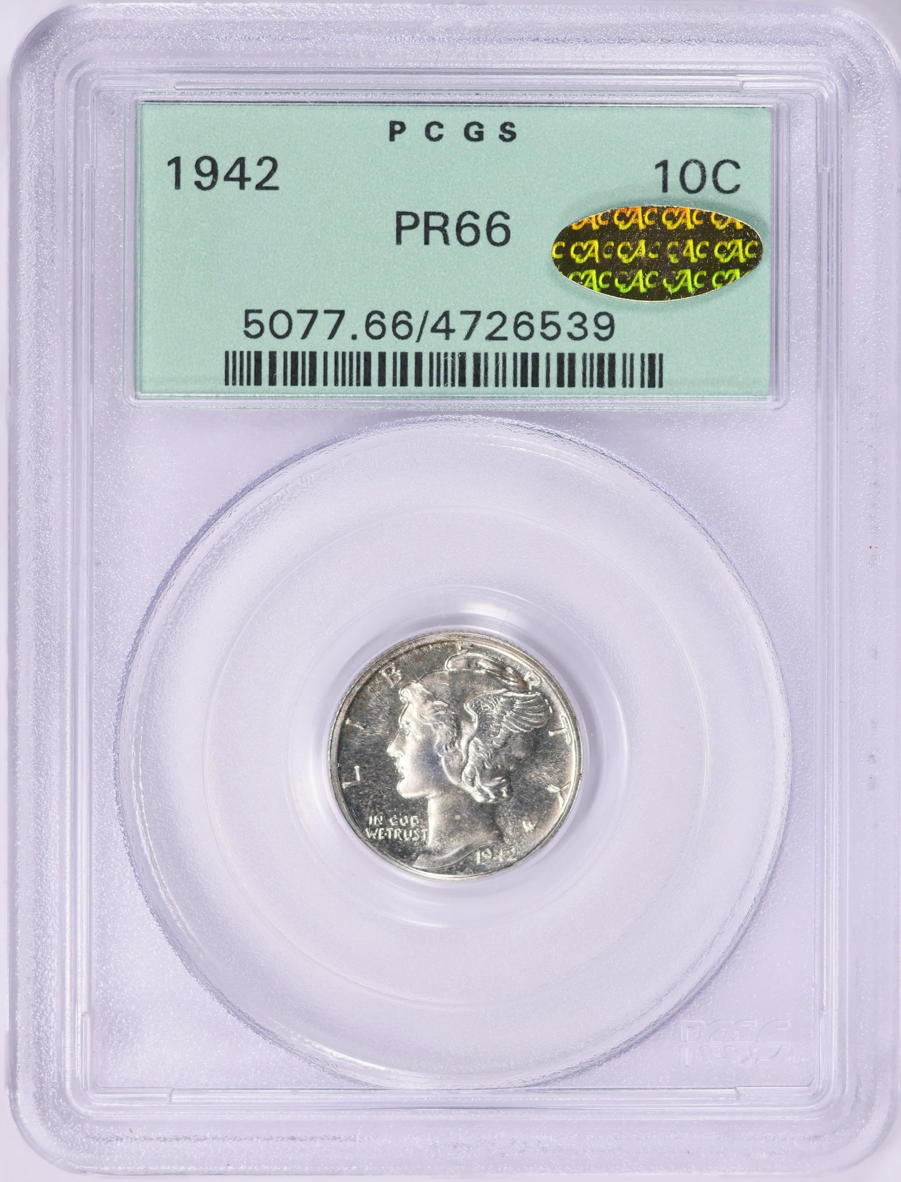 1942 Mercury Dime PCGS Proof-66 (CAC Gold) OGH (Item 1754132 ...