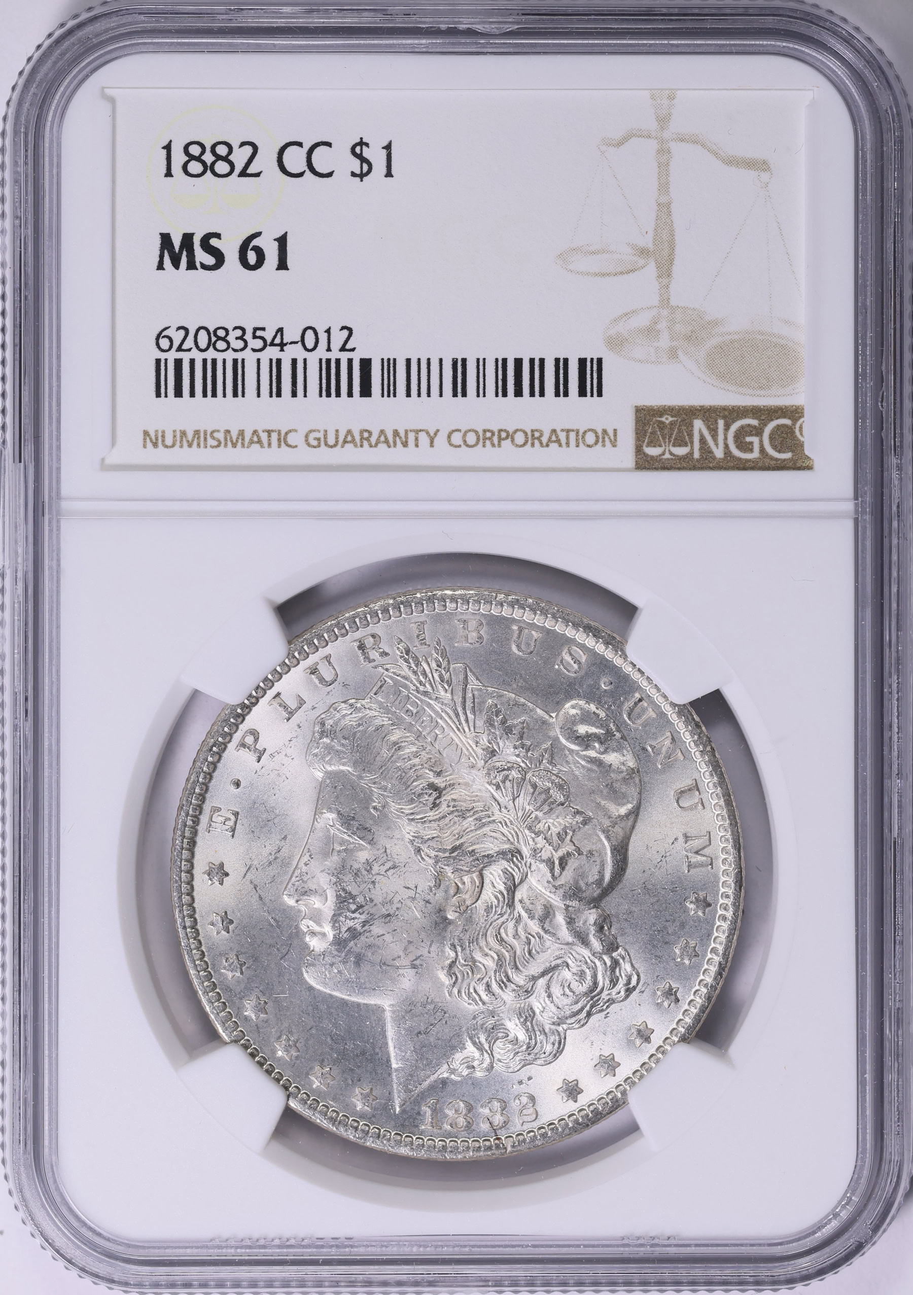 1882-CC Morgan Silver Dollar NGC MS-61 (Item 1754226) | GreatCollections Coin Auctions
