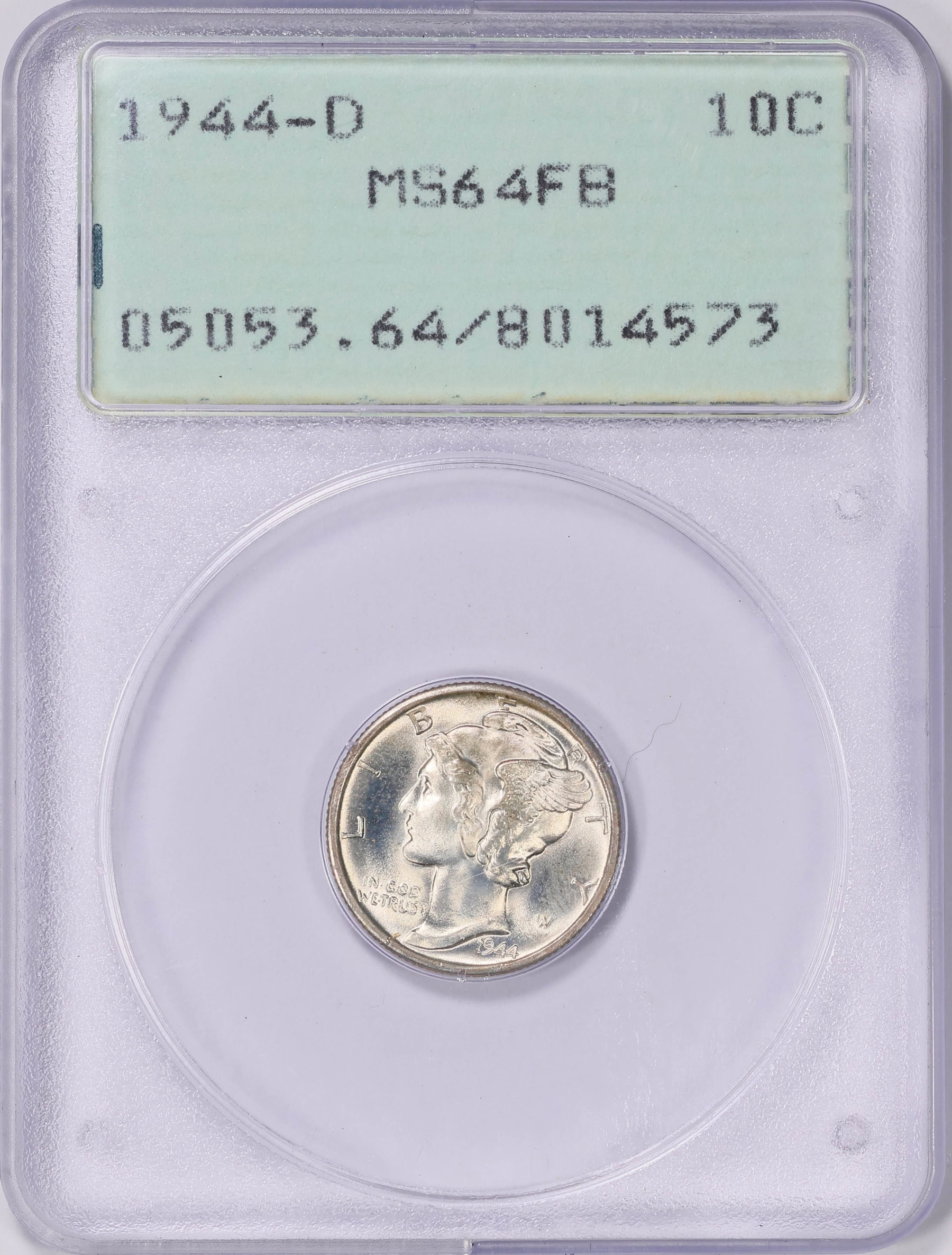 1944-D Mercury Dime PCGS MS-64 FB OGH (1st Gen) (Item 1754367) | GreatCollections Coin Auctions