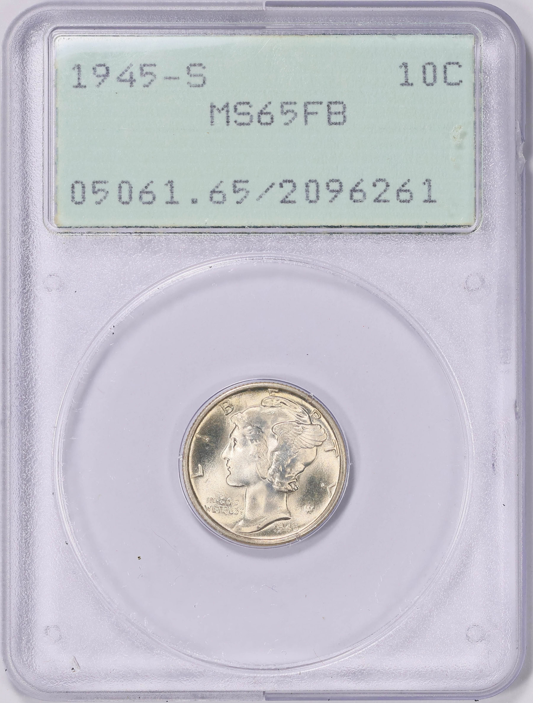 1945-S Mercury Dime PCGS MS-65 FB OGH (1st Gen) (Item 1754368) | GreatCollections Coin Auctions