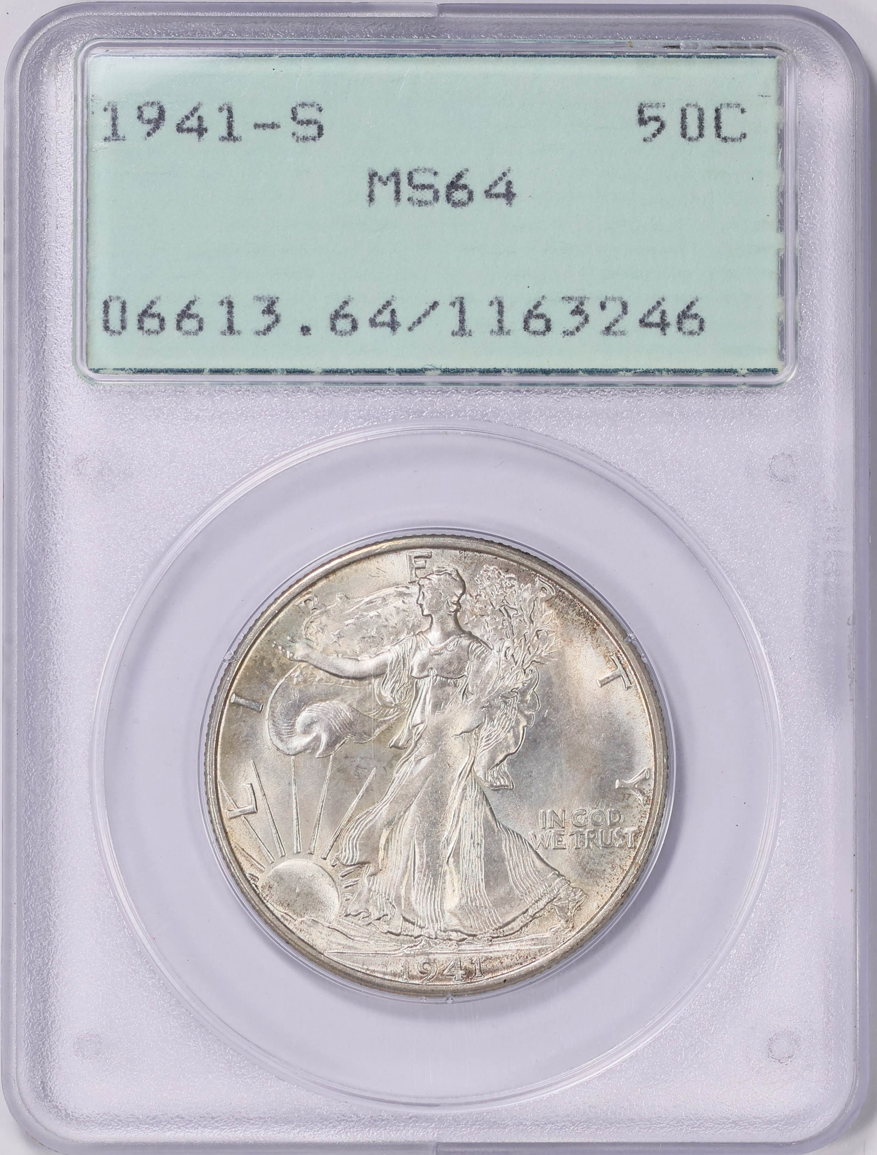 1941-S Walking Liberty Half Dollar PCGS MS-64 OGH (1st Gen) (Item ...