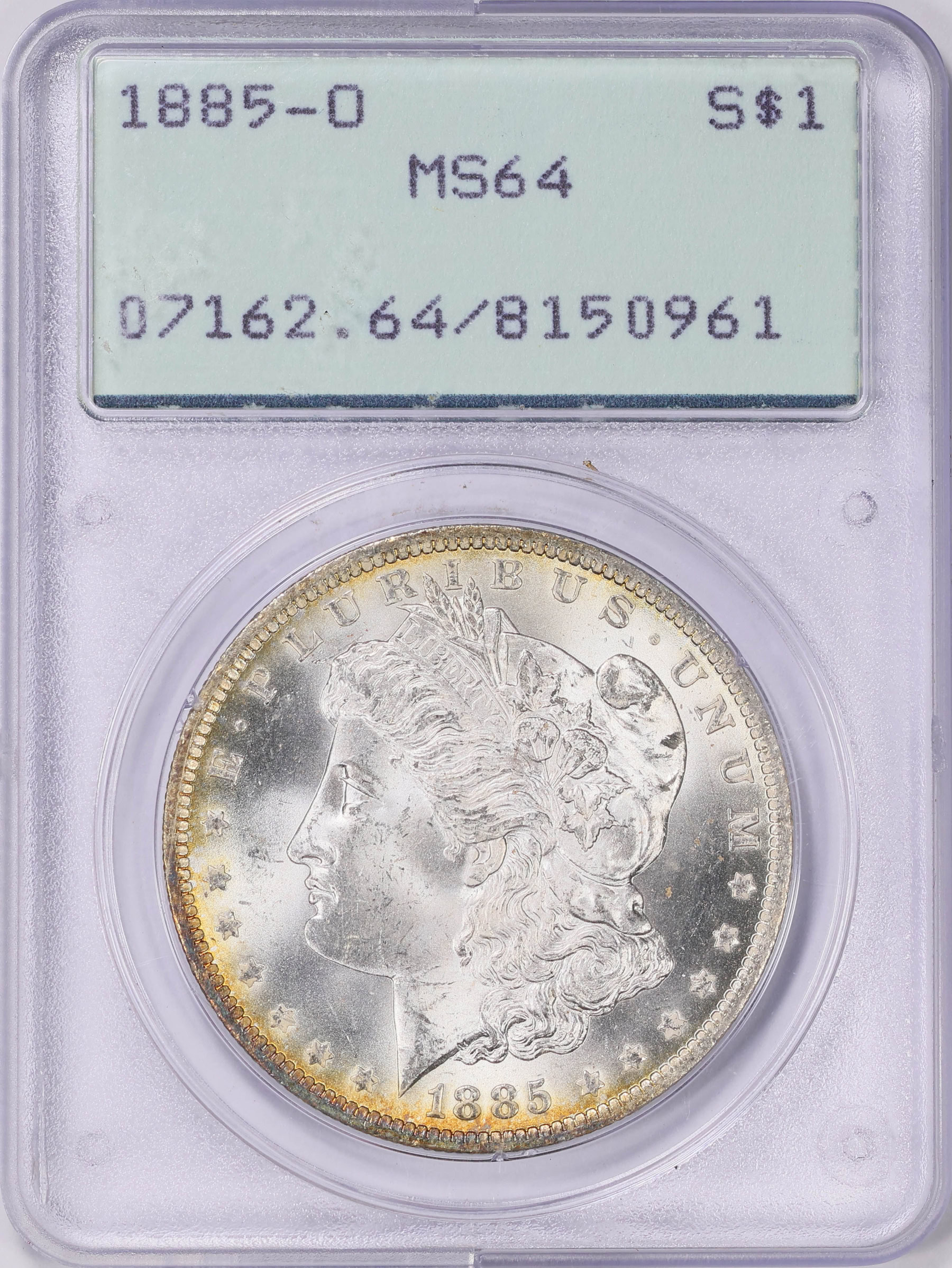 1885-O Morgan Silver Dollar PCGS MS-64 OGH (1st Gen) (Toned) (Item 1754372) | GreatCollections ...