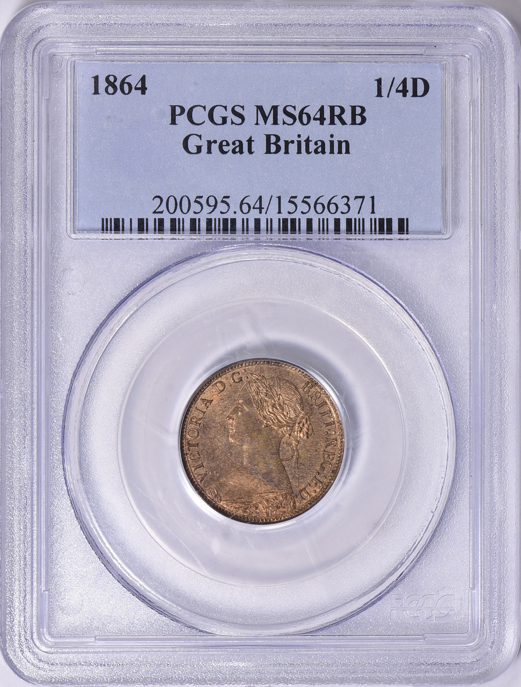 Great Britain 1864 Farthing KM-747.2 PCGS MS-64 RB (Item 1754580 ...