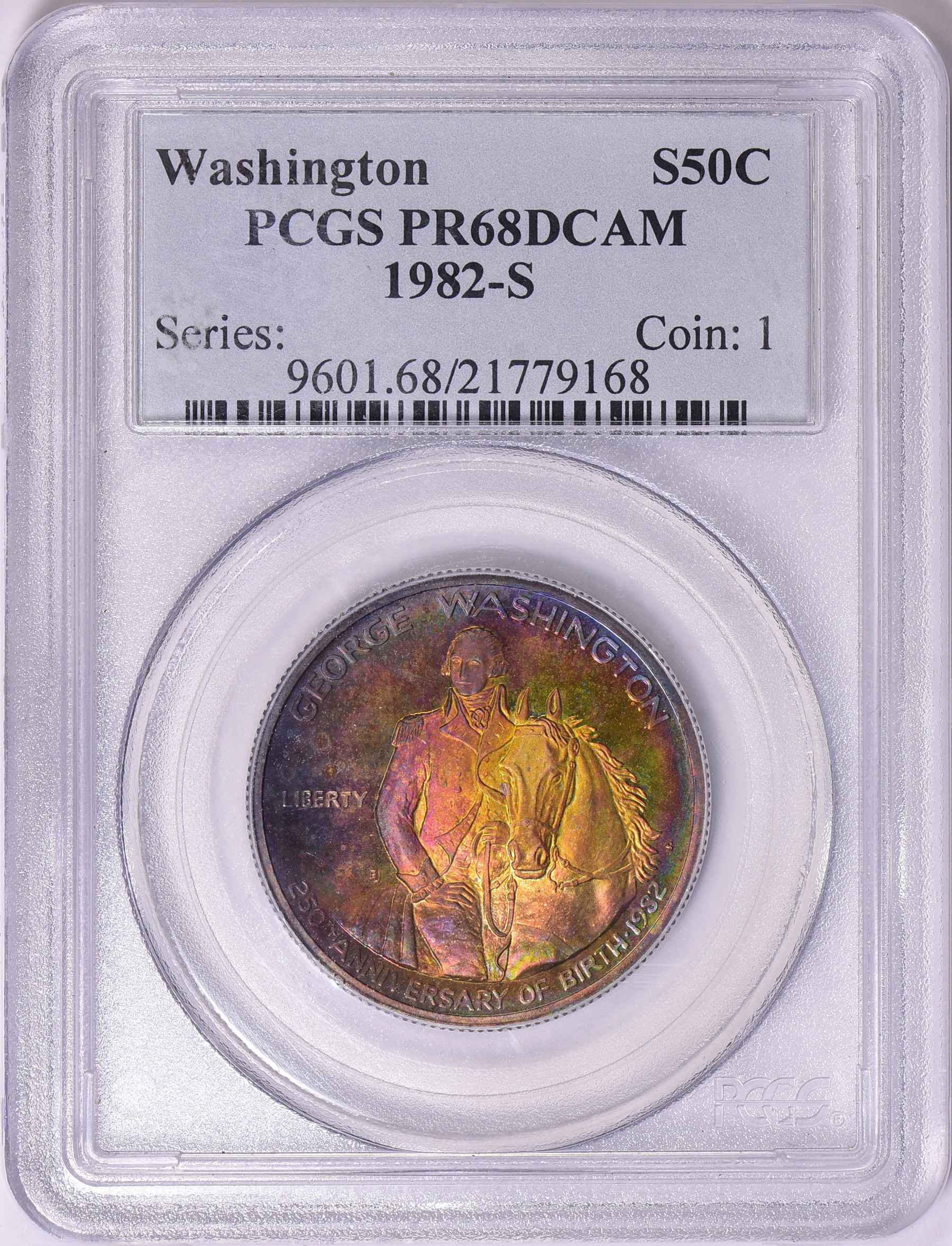 1982-S George Washington 250th Anniversary of Birth Silver Half Dollar ...