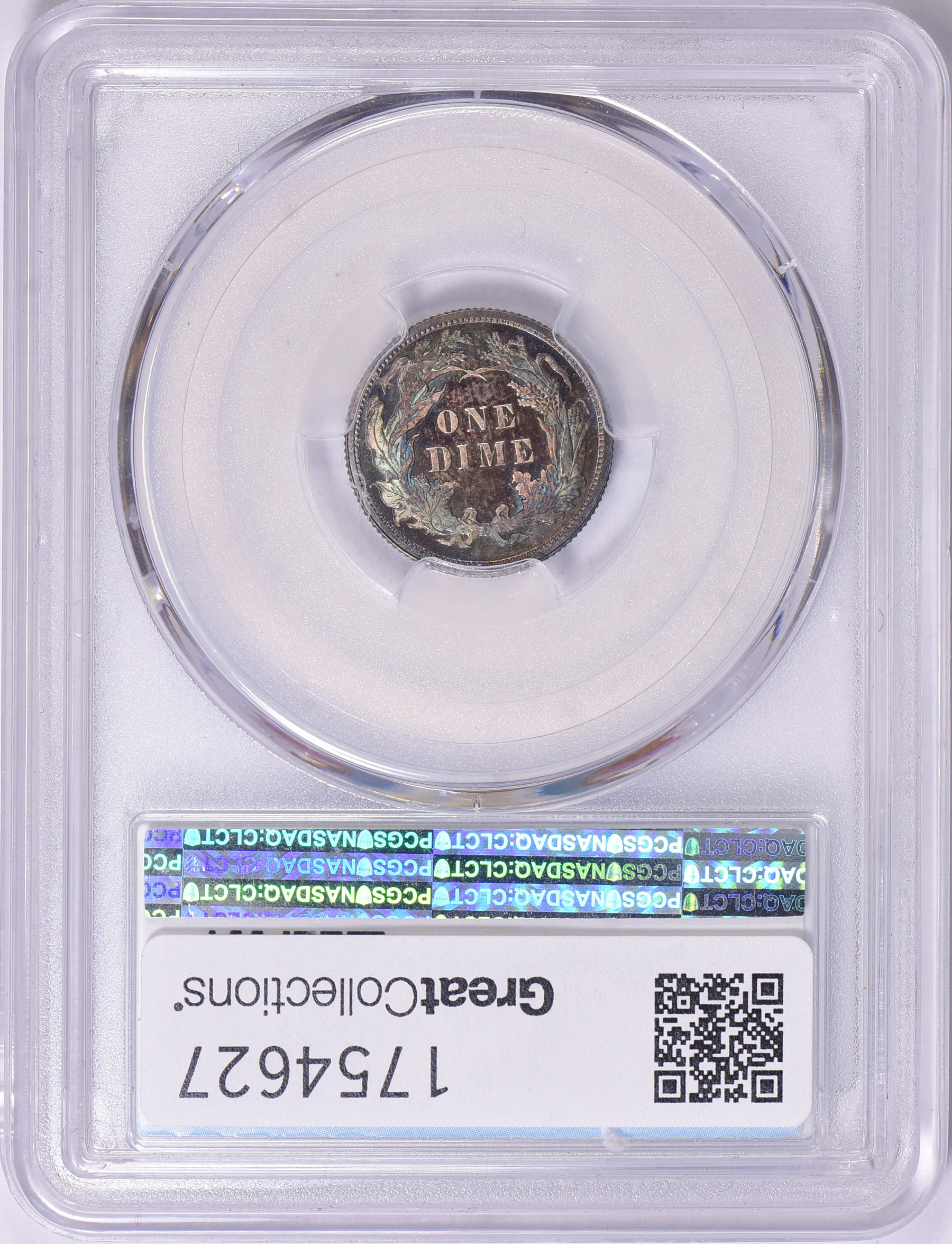 1879 Seated Liberty Dime PCGS MS-66 (CAC Green) (Toned) (D.L. Hansen ...