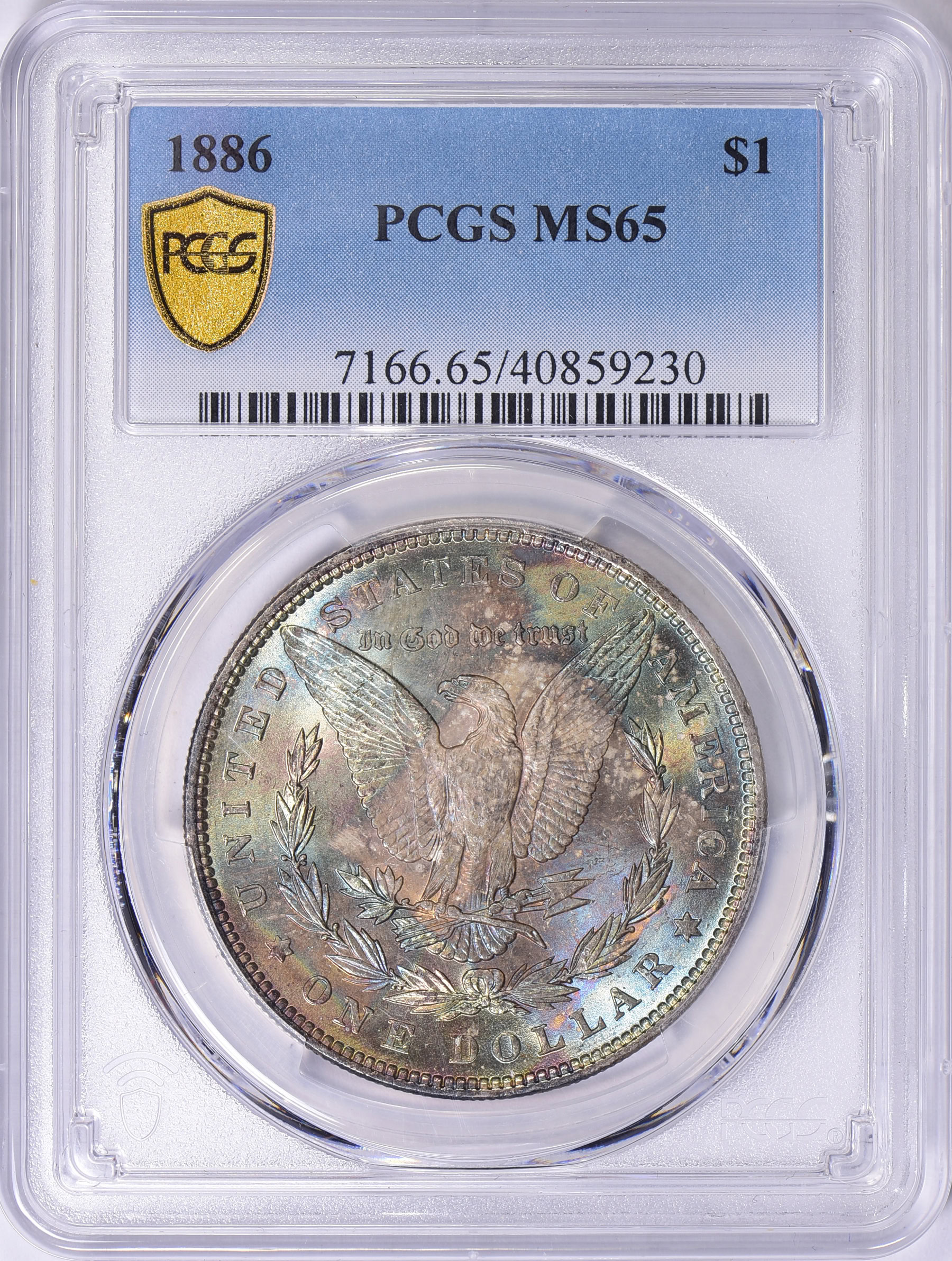 1886 Morgan Silver Dollar PCGS MS-65 (Toned) (Item 1754707) | GreatCollections Coin Auctions