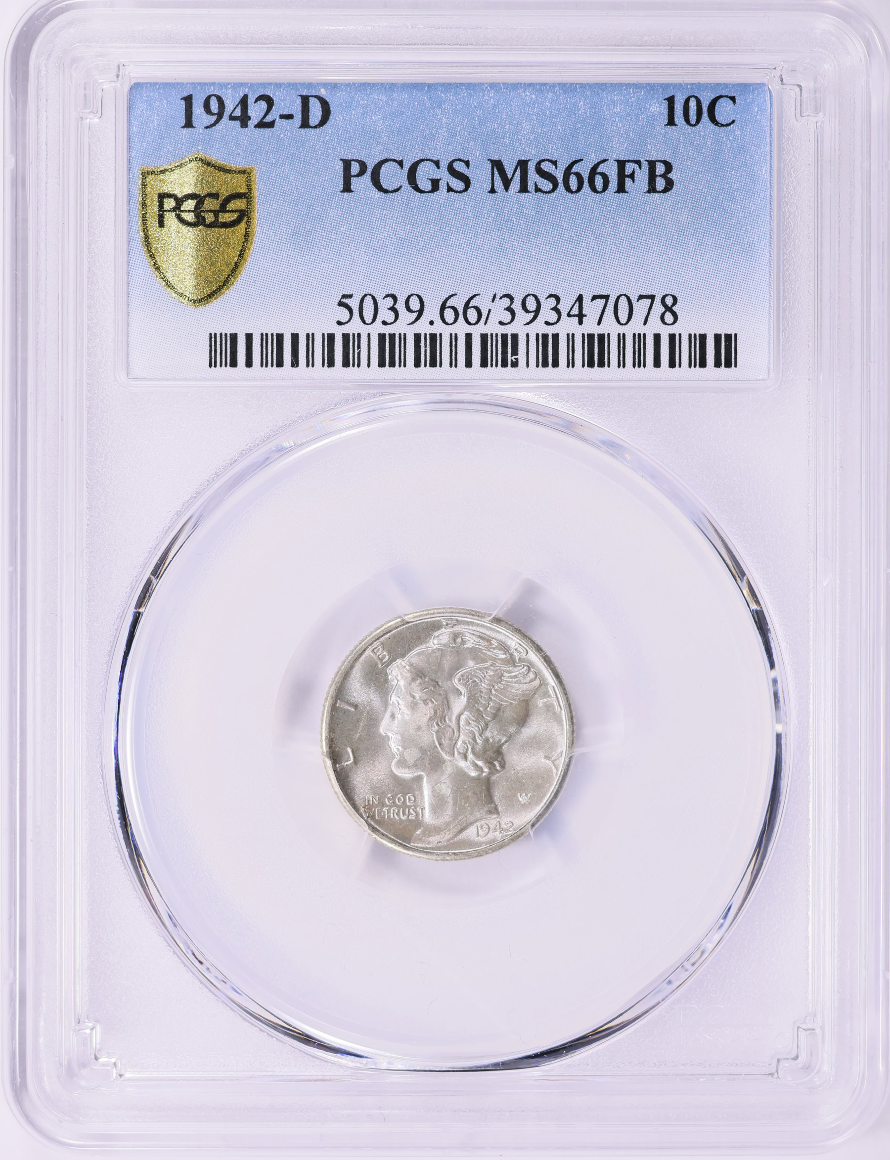1942-D Mercury Dime PCGS MS-66 FB (Item 1754834) | GreatCollections Coin Auctions