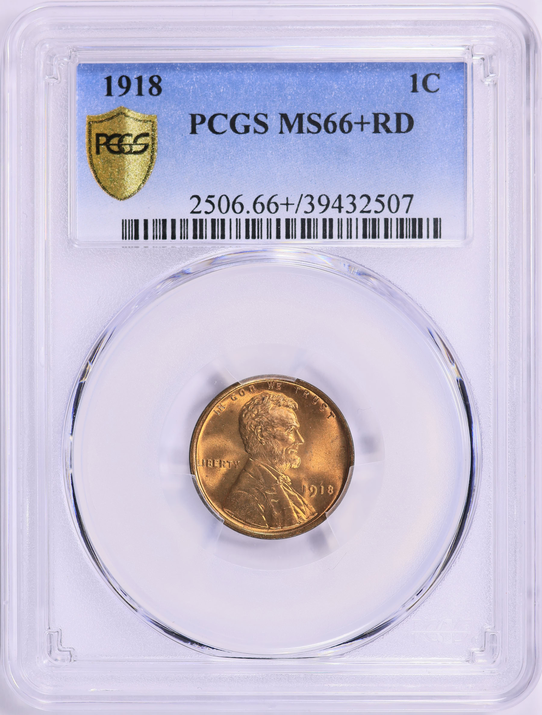 1918 Lincoln Cent PCGS MS-66+ RD (Item 1754839) | GreatCollections Coin Auctions
