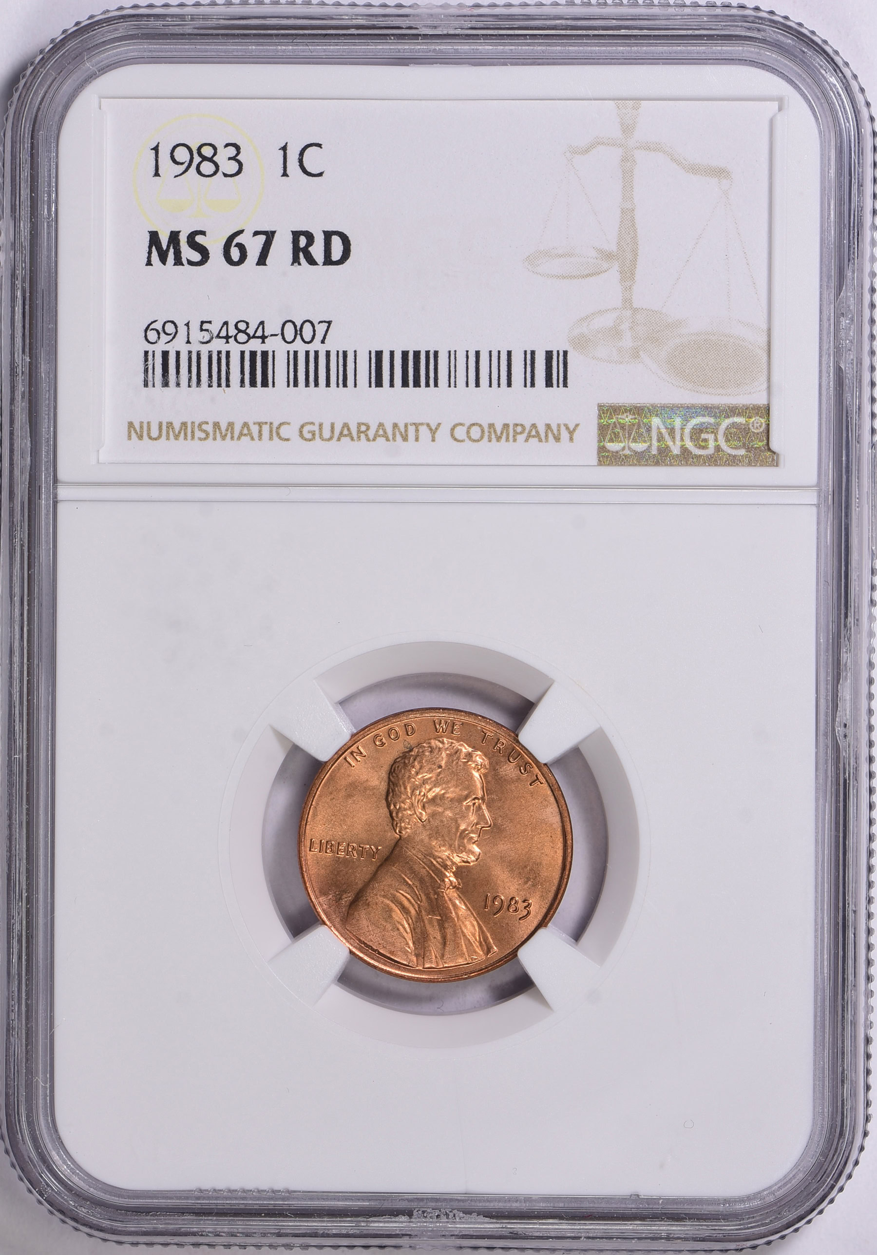 1983 Lincoln Cent NGC MS-67 RD (Item 1754849) | GreatCollections Coin ...