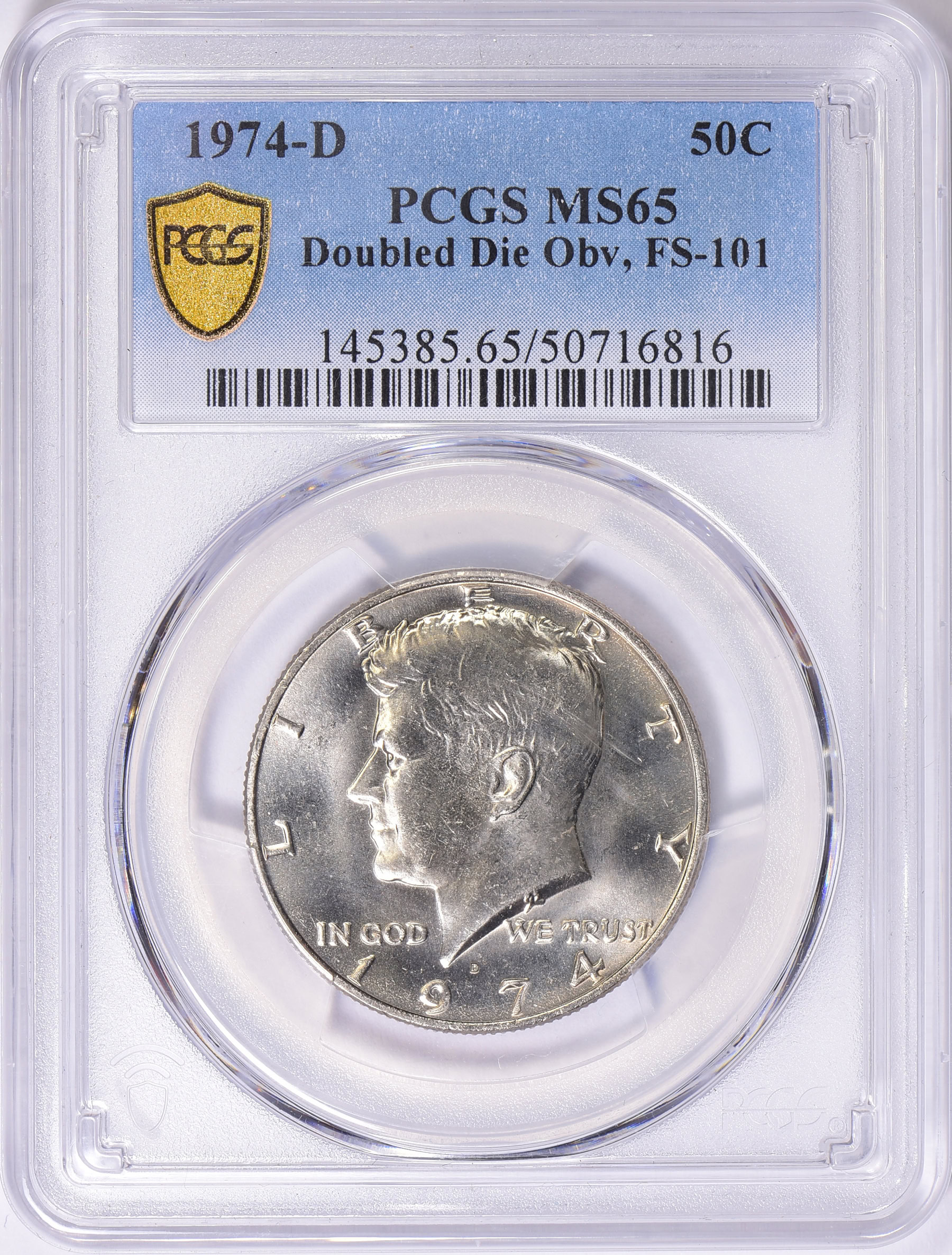 1974-D Kennedy Half Dollar Doubled Die Obverse FS-101 PCGS MS-65 (Item ...