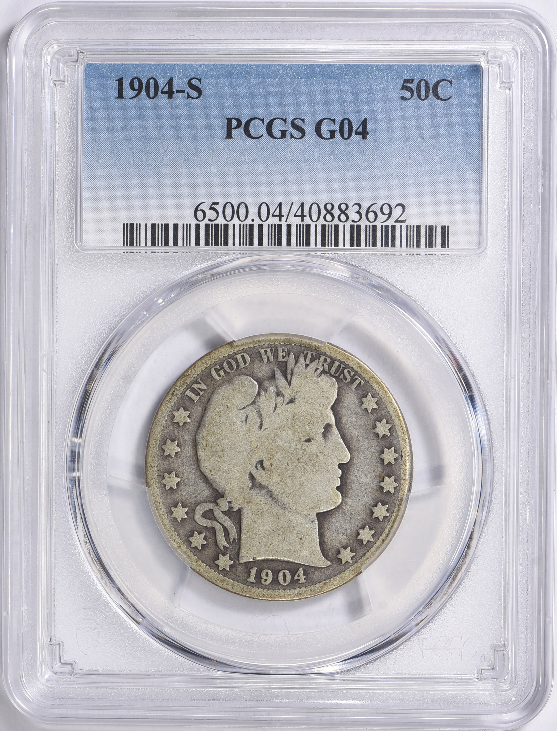 1904-S Barber Half Dollar PCGS G-04 (Item 1754885) | GreatCollections Coin Auctions