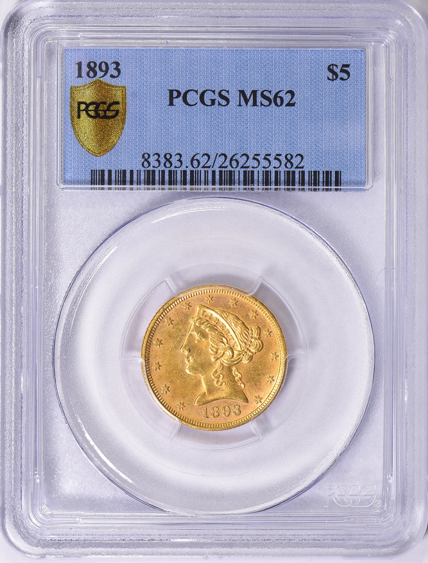1893 Liberty Gold Half Eagle PCGS MS-62 (Item 1755068) | GreatCollections Coin Auctions