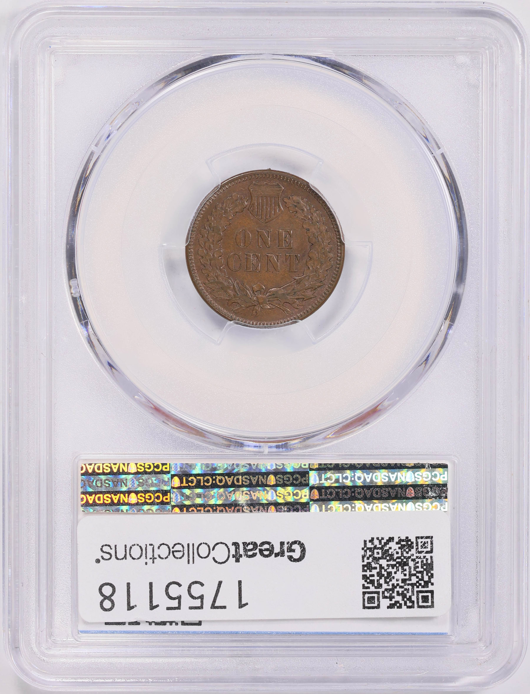 1876 Indian Cent PCGS AU-55 BN (Item 1755118) | GreatCollections Coin Auctions