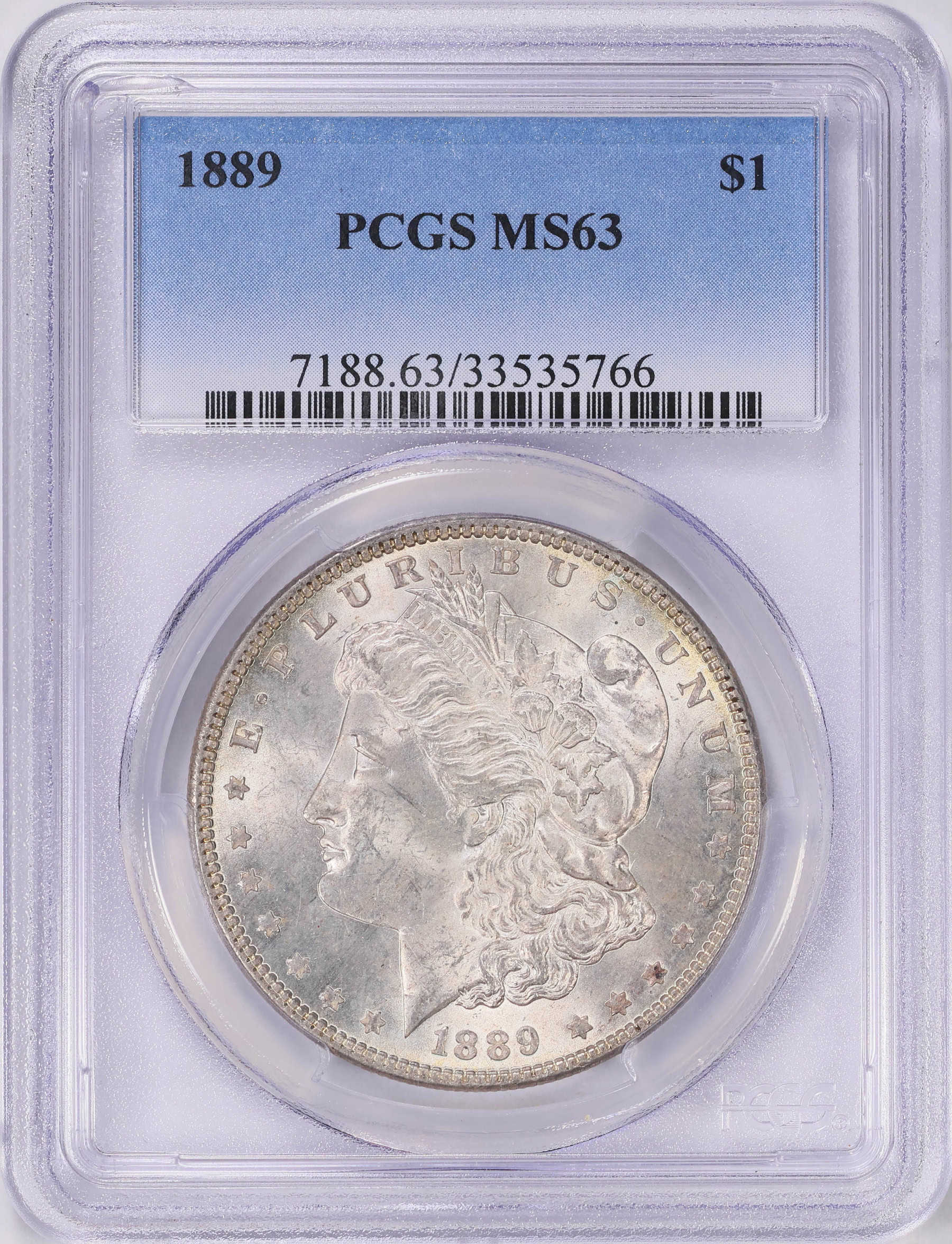 1889 Morgan Silver Dollar PCGS MS-63 (Item 1755119) | GreatCollections ...