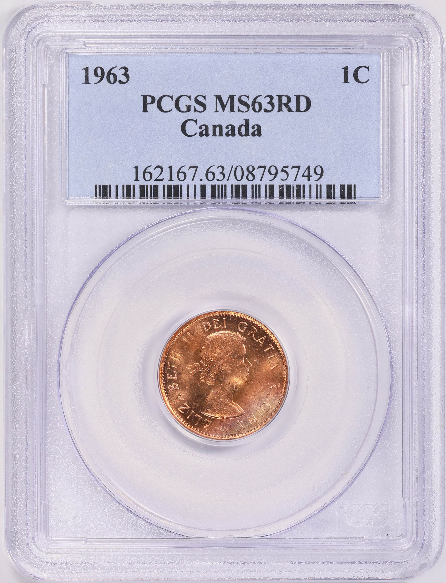Canada 1963 Cent KM-49 PCGS MS-63 RD (Item 1755213) | GreatCollections ...
