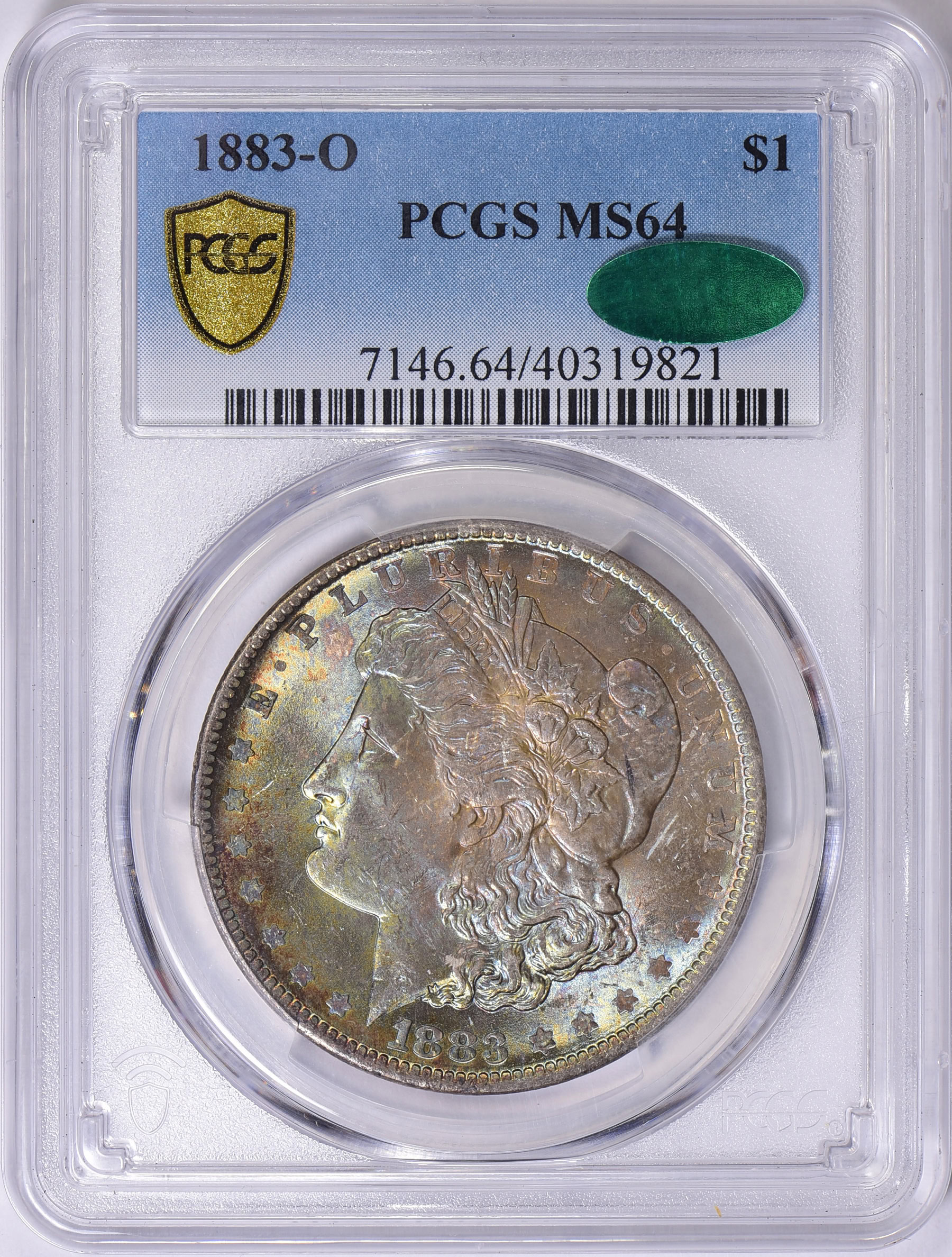 1883-O Morgan Silver Dollar PCGS MS-64 (CAC Green) (Toned) (Item 1755244) | GreatCollections ...