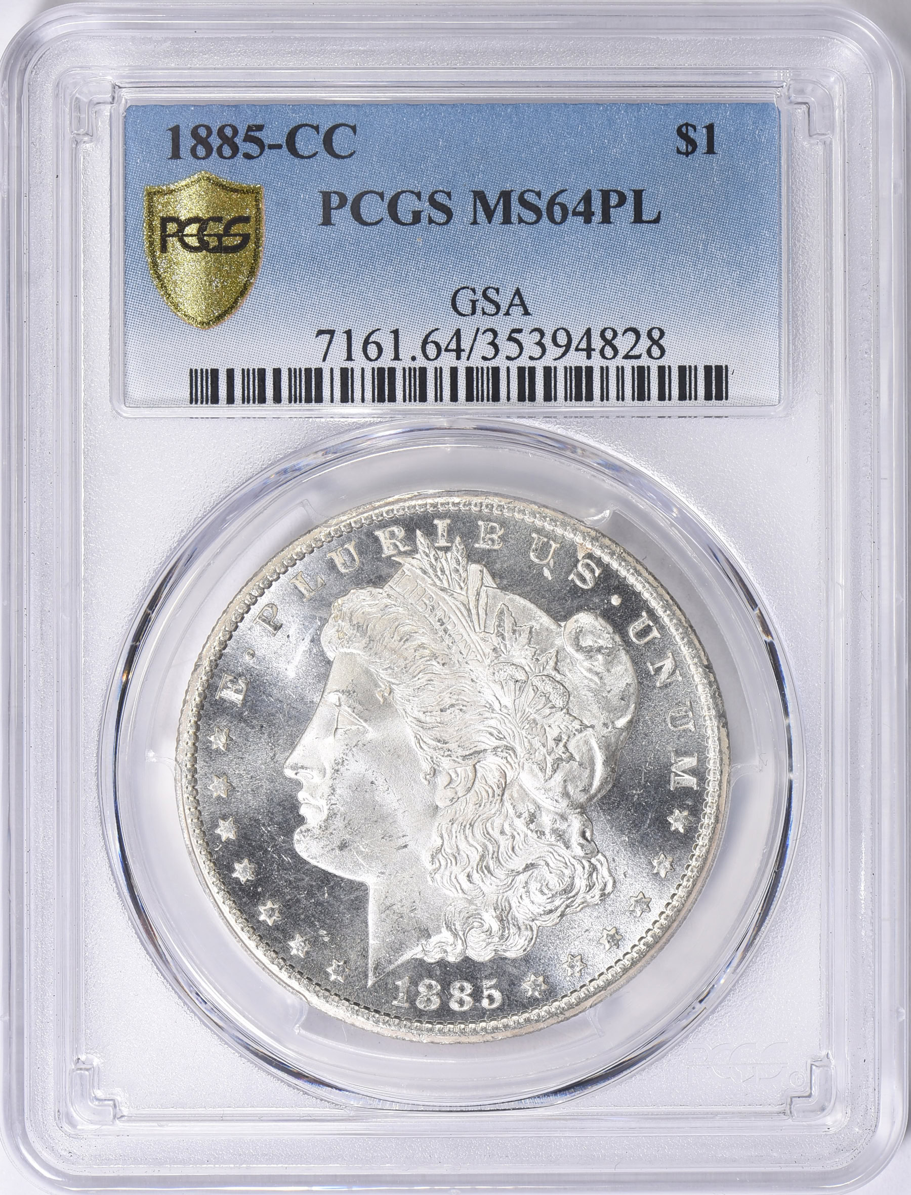 1885-CC Morgan Silver Dollar PCGS MS-64 PL (GSA) (Item 1755258) | GreatCollections Coin Auctions