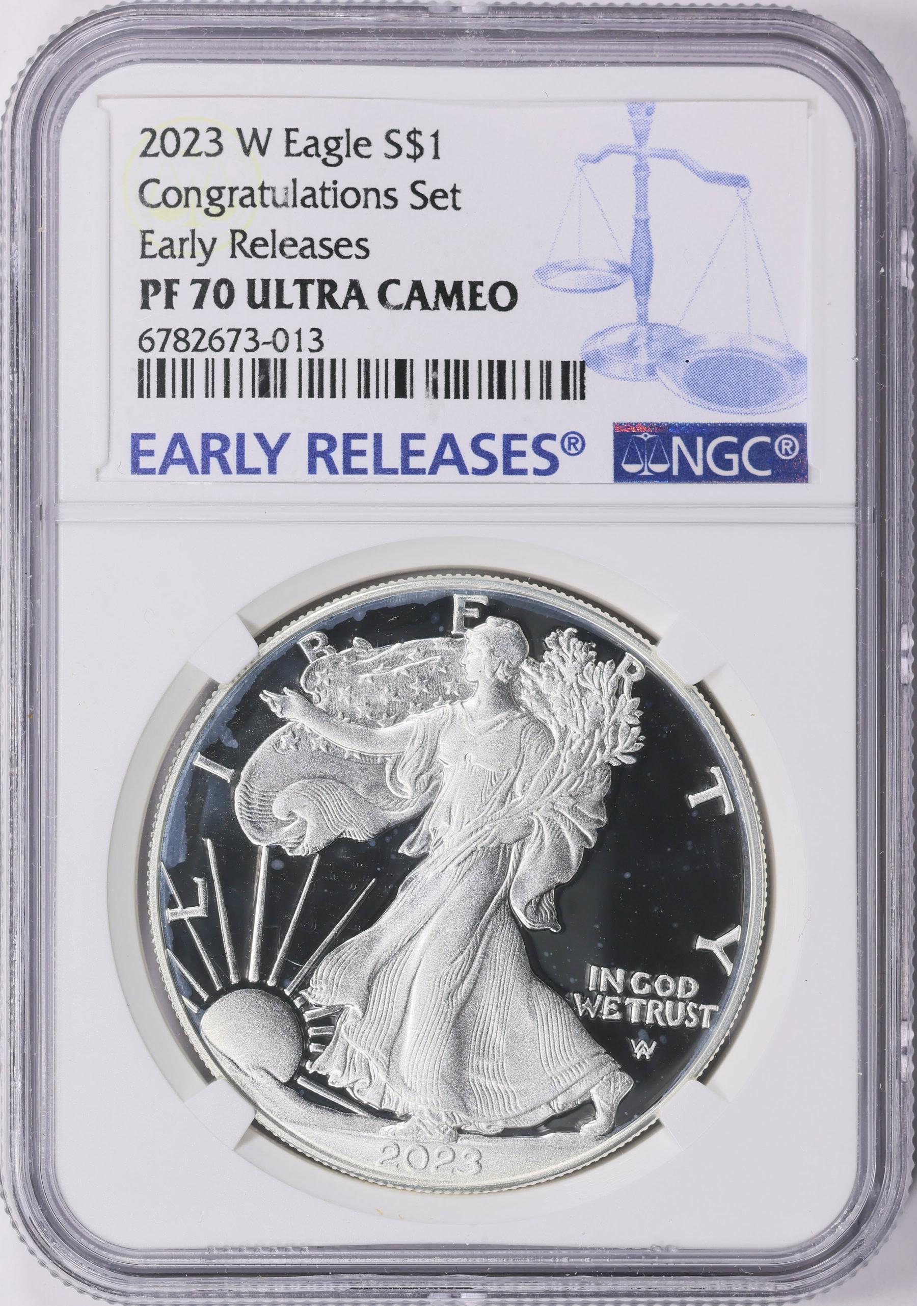 2023-W $1 Silver Eagle From the Congratulations Set Early Releases NGC Proof-70 UC (Item 1755271 ...