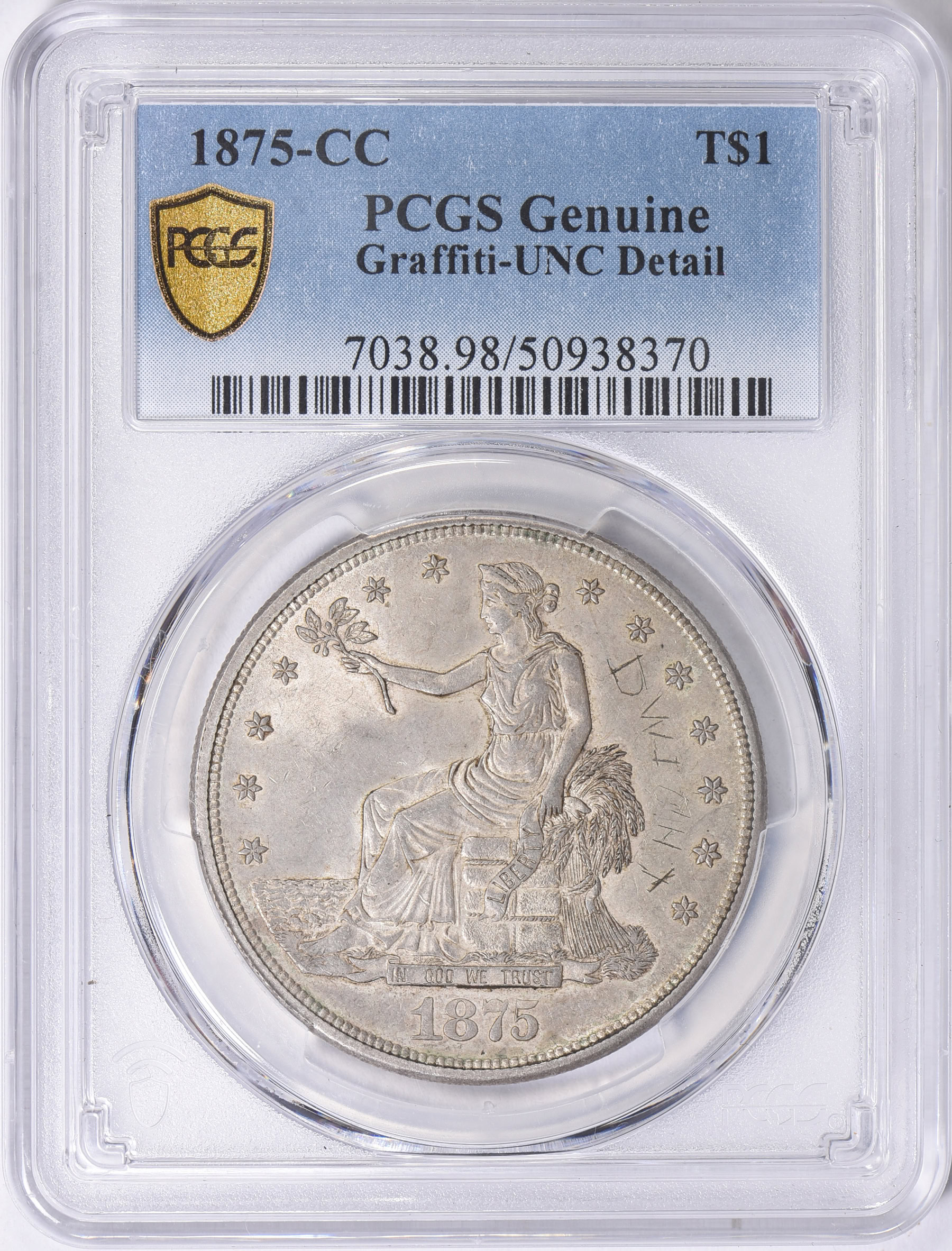 1875-CC Trade Silver Dollar PCGS Genuine Unc Details (Item 1755305 ...