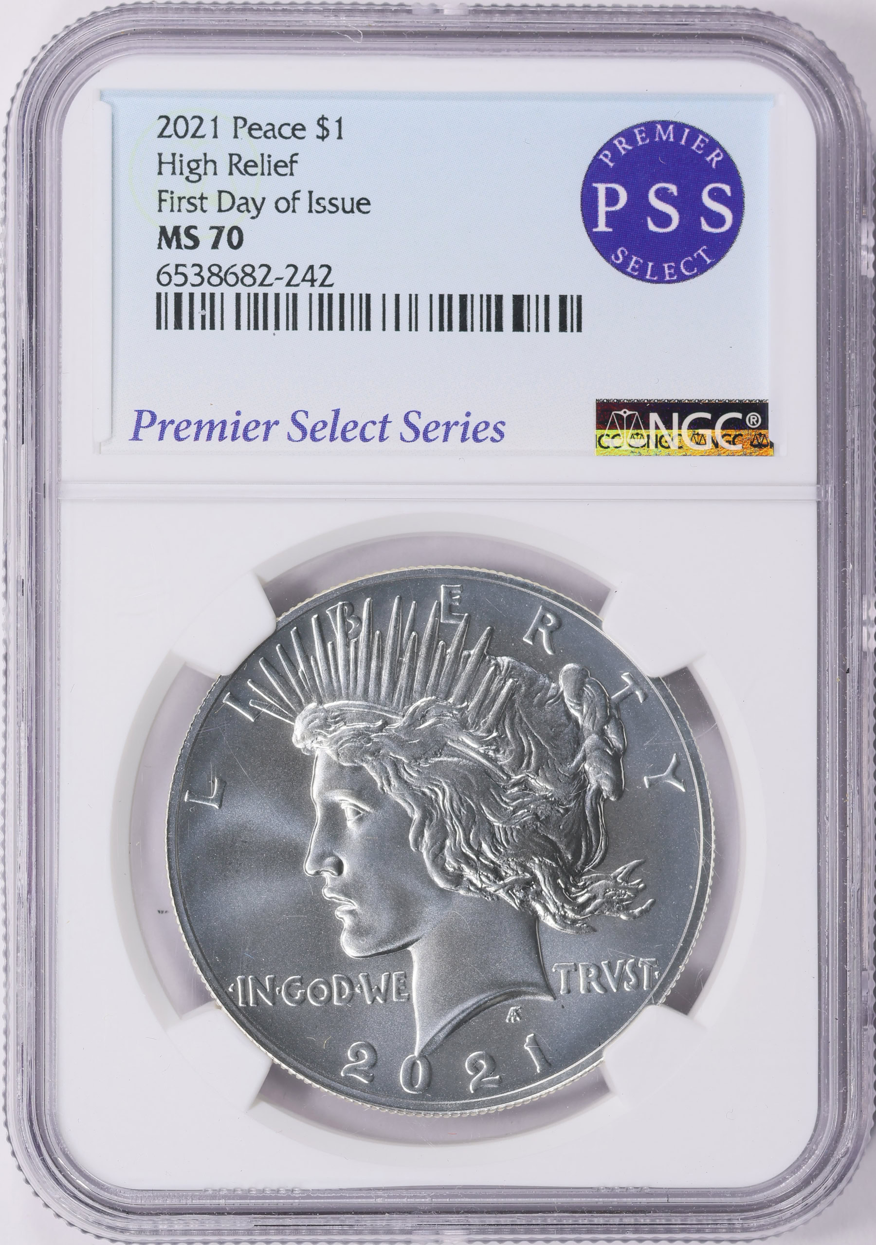 2021 Peace Silver Dollar First Day of Issue NGC MS-70 (Premier Select ...