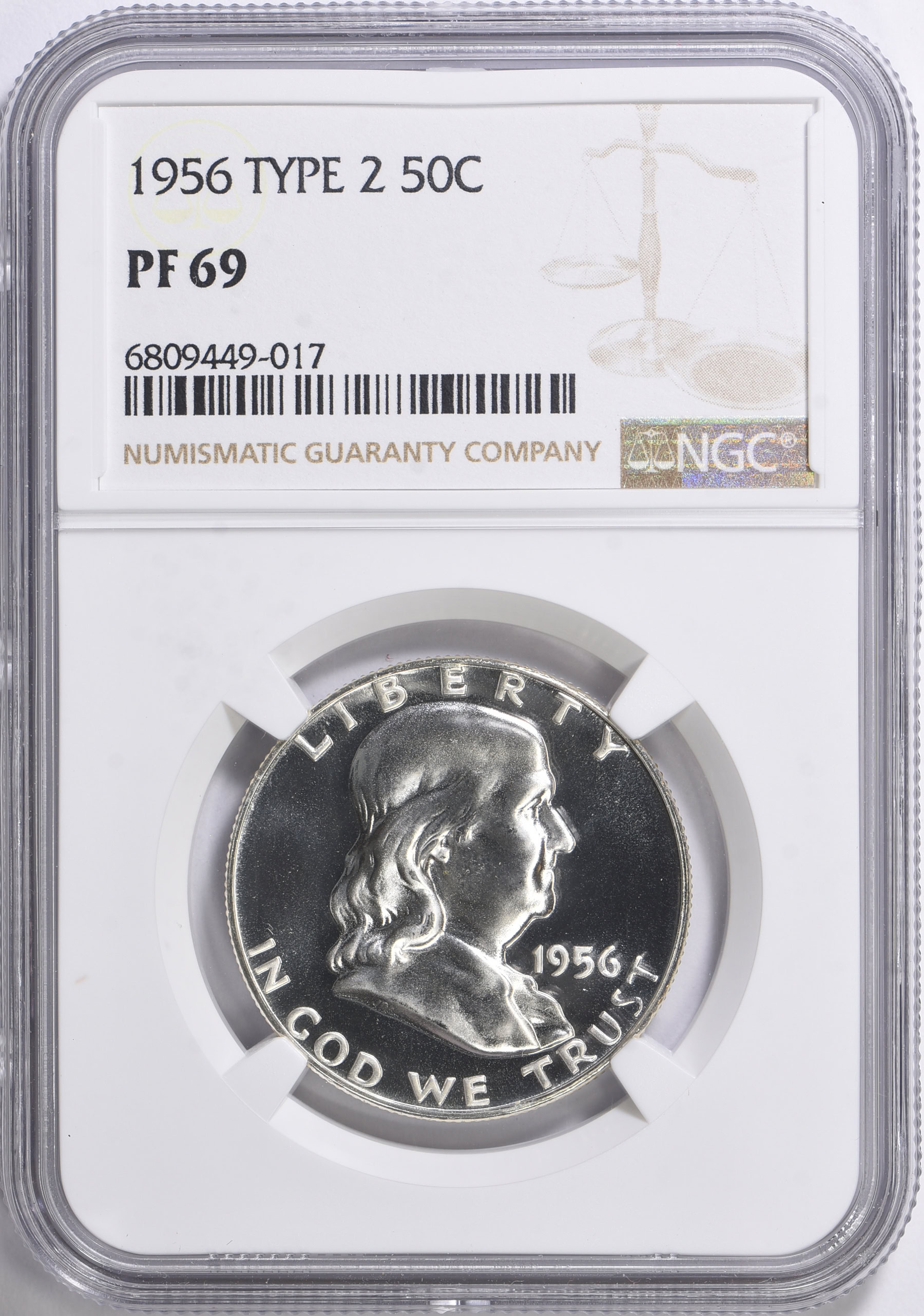 1956 Franklin Half Dollar Type 2 NGC Proof-69 (Item 1755311) | GreatCollections Coin Auctions