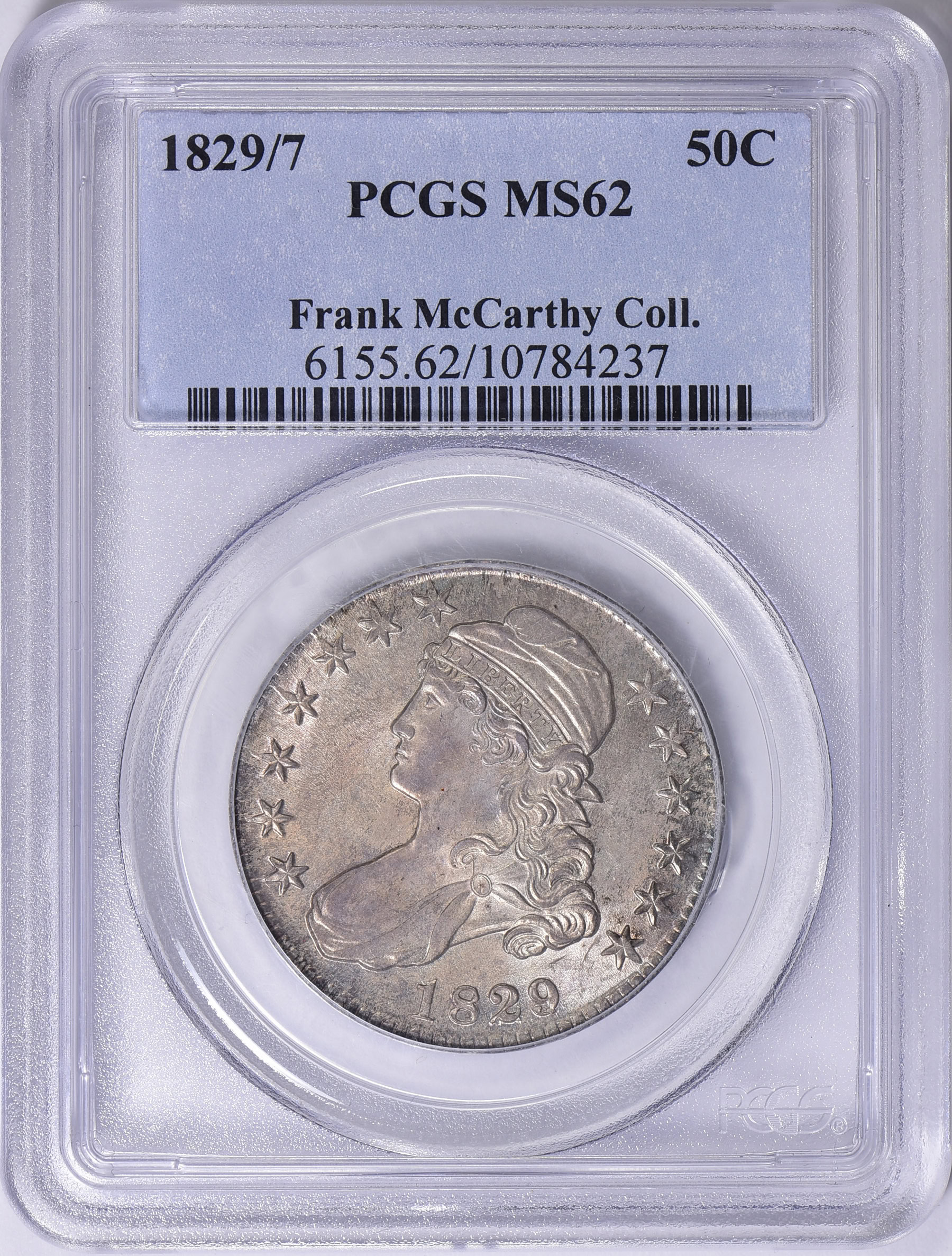 1829/7 Capped Bust Half Dollar PCGS MS-62 (Frank McCarthy Collection ...