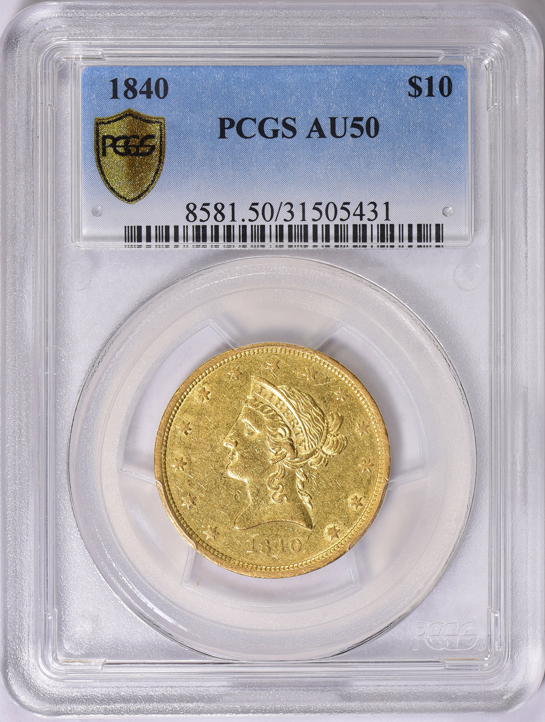 1840 Liberty Gold Eagle PCGS AU-50 (Item 1755342) | GreatCollections ...