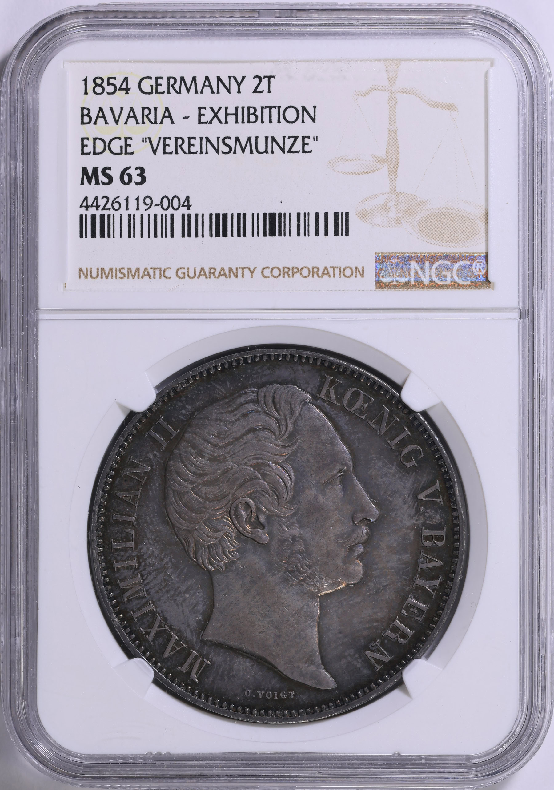 Germany 1854 Silver 2 Thaler (3 1/2 Gulden) Exhibition of German ...